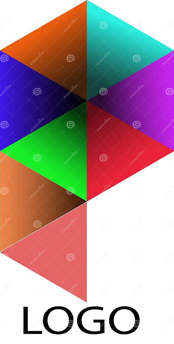 Colorful polygon logo stock vector. Illustration of color - 112984551