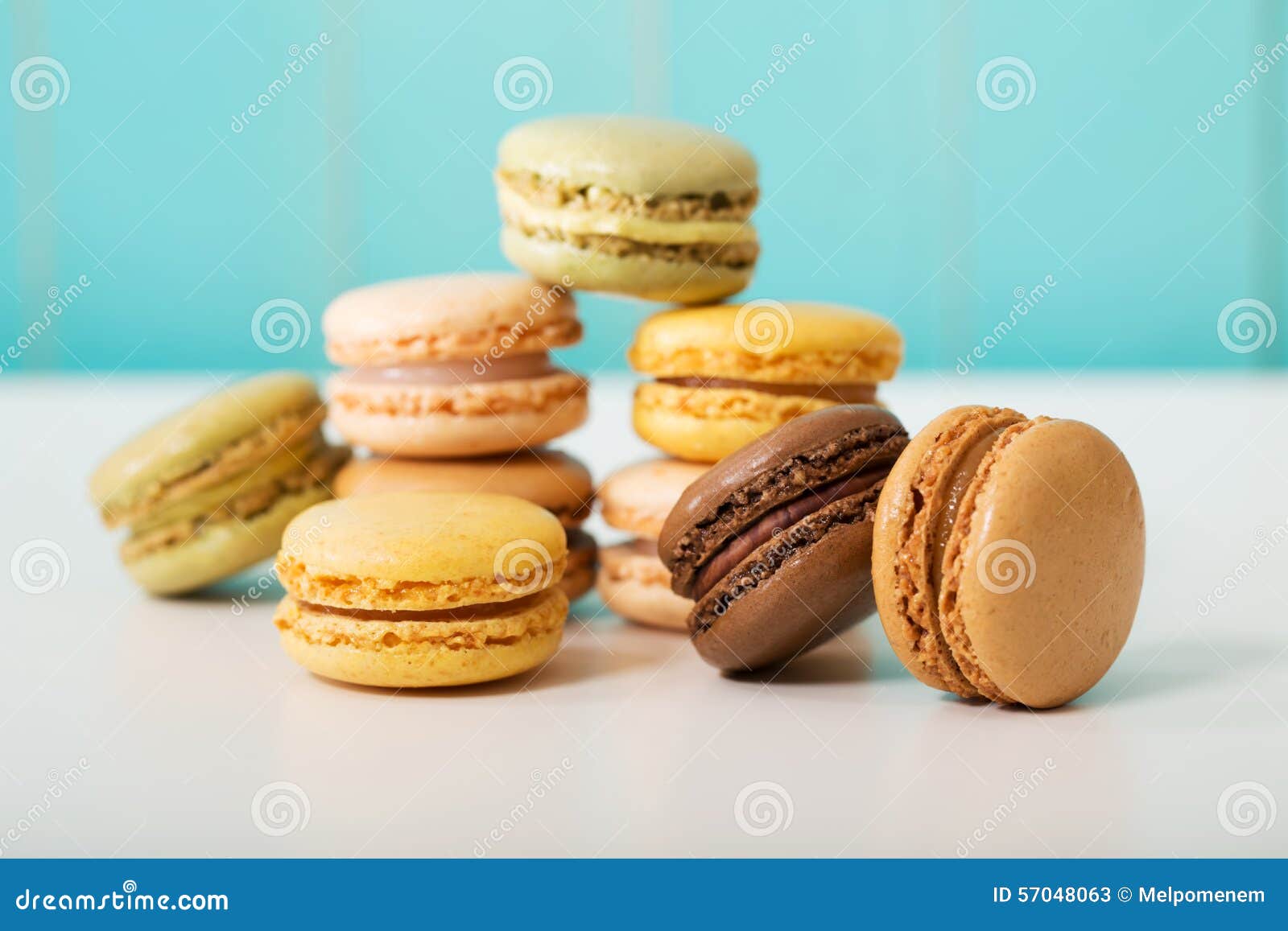 Multi-colored macarons stock image. Image of border, multicolored ...