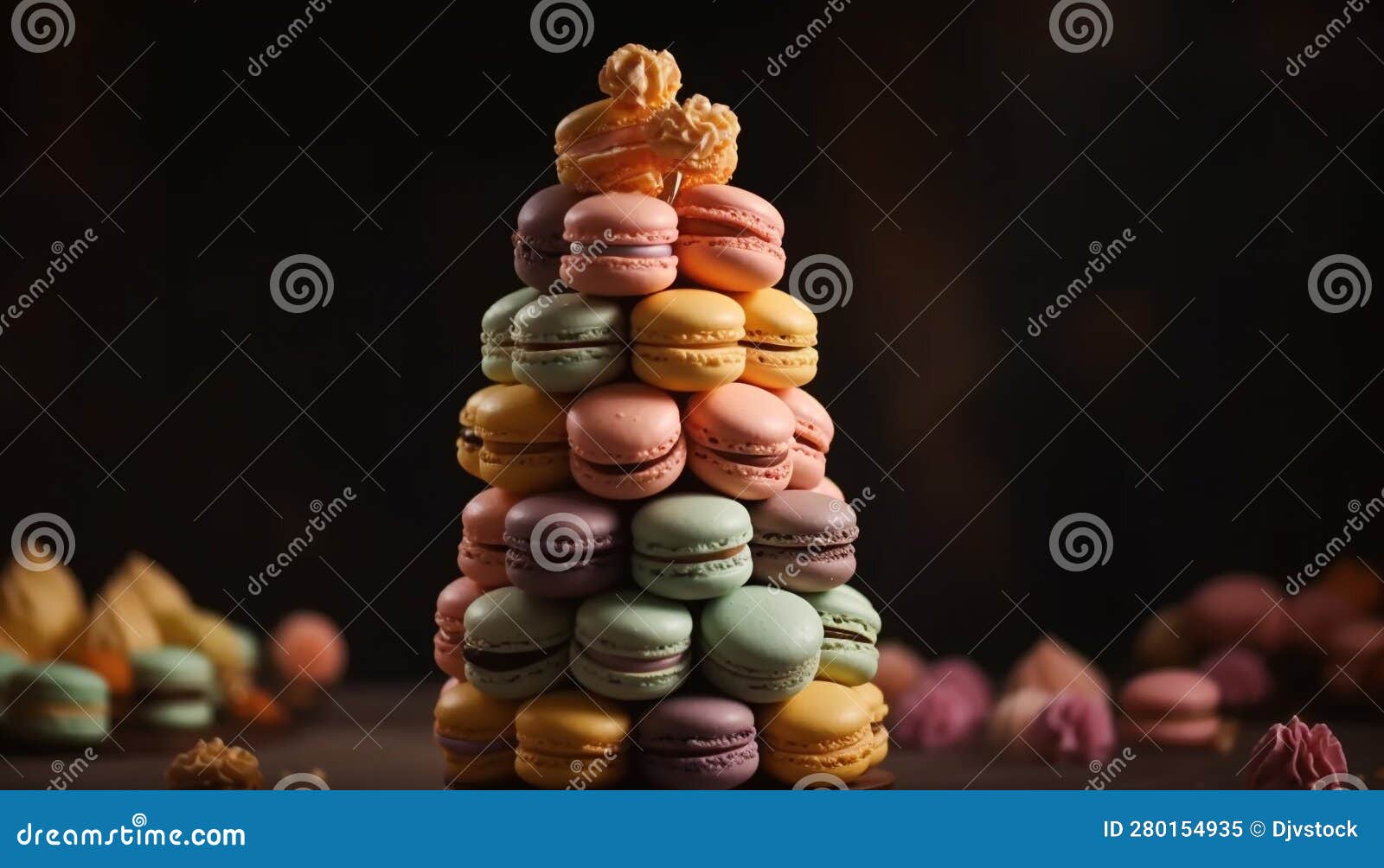 Multi Colored Macaroon Stack, a French Indulgence in a Rustic ...