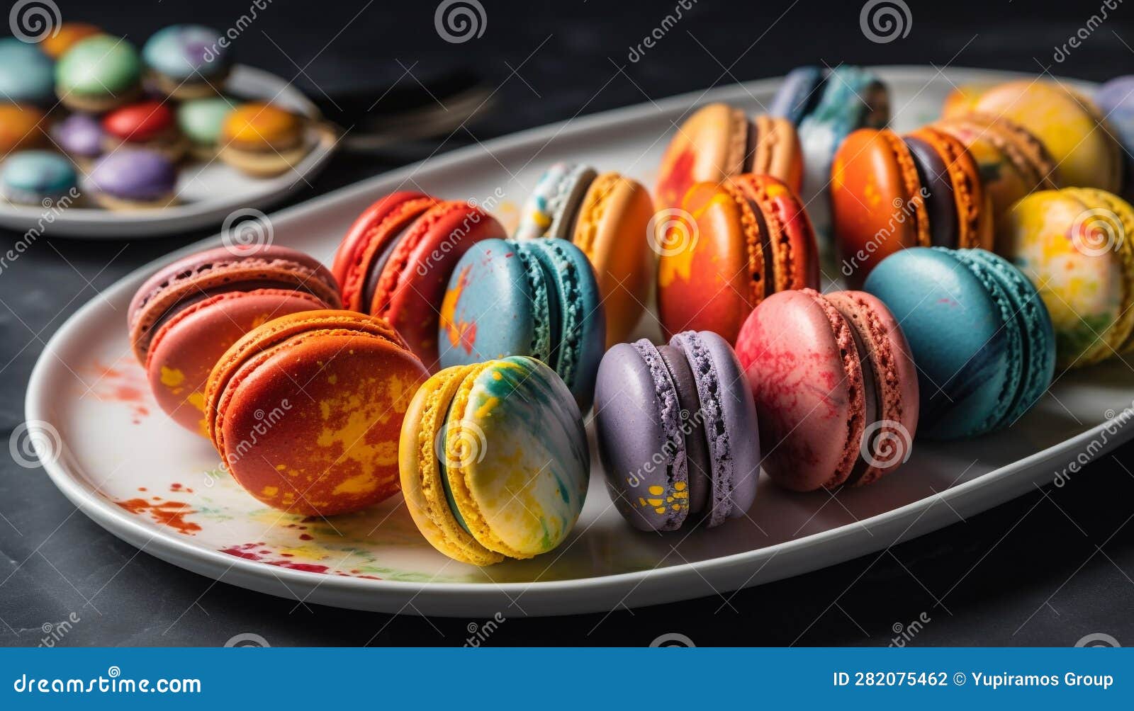 Multi Colored Macaroon Stack, a Gourmet French Dessert Indulgence on ...
