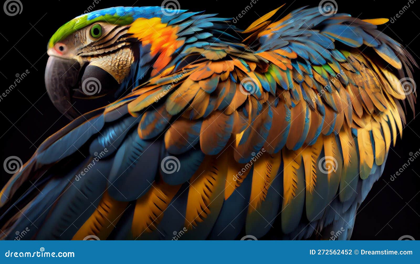 Multi Colored Macaw Close Up Showcases Vibrant Feather Pattern ...