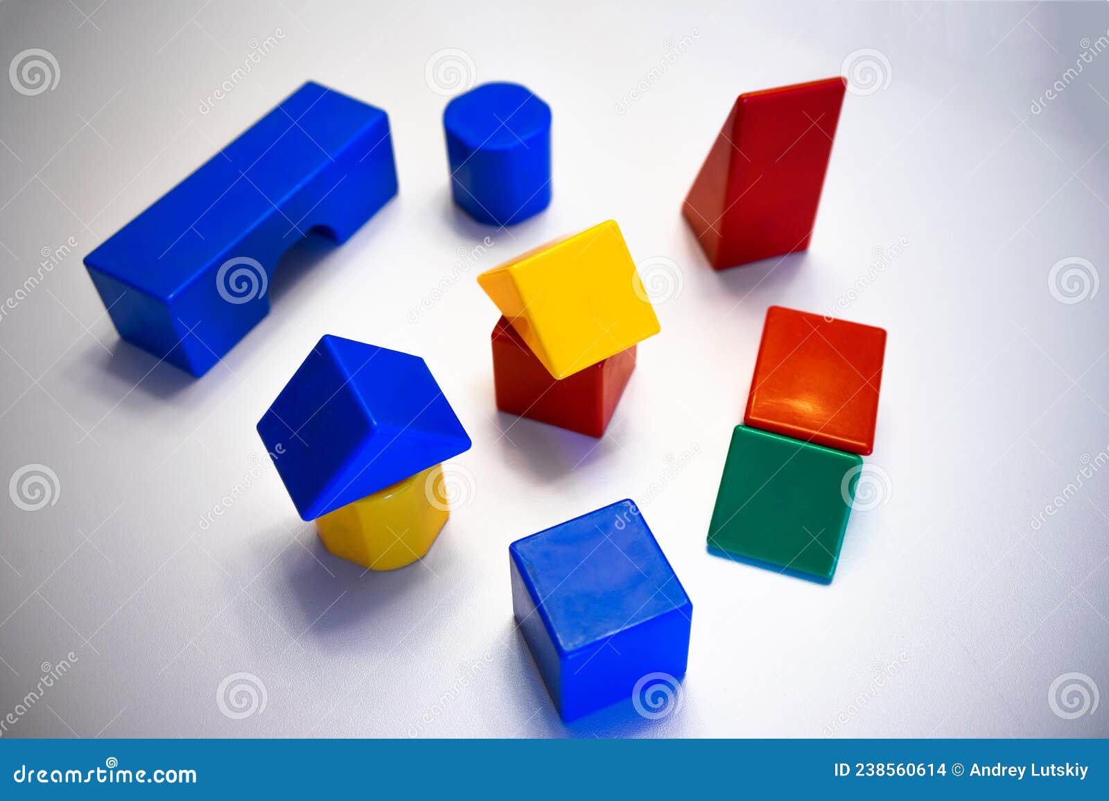 Multi-colored Magnetic Cubes for Children on White Isolate. Children S ...
