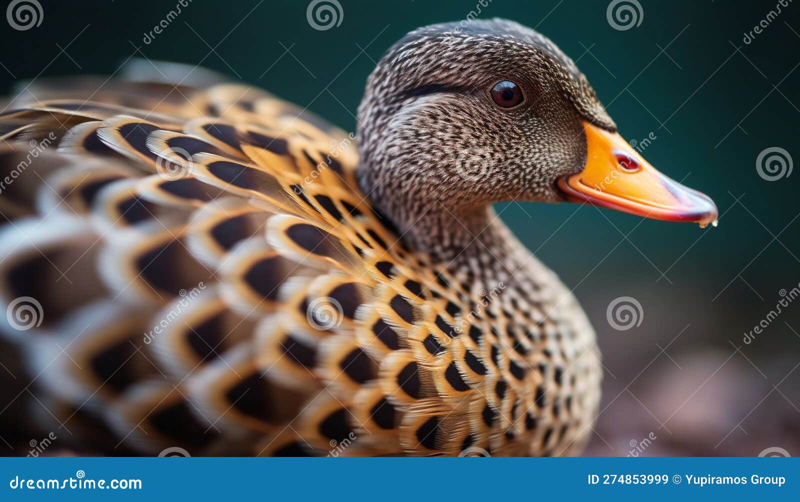 Multi Colored Mallard Duck Looking at Camera Outdoors Generative AI ...
