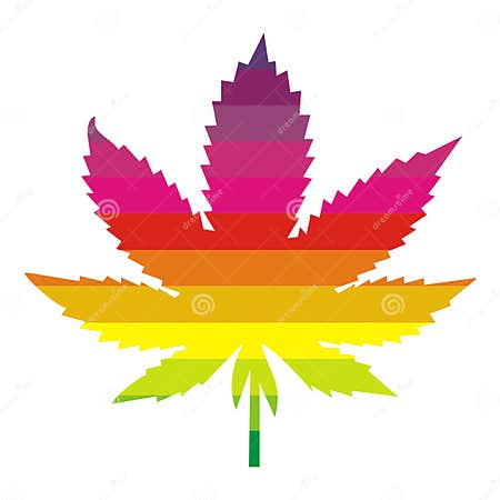 Multi Colored Marijuana Leaf Stock Illustration - Illustration of leaf ...