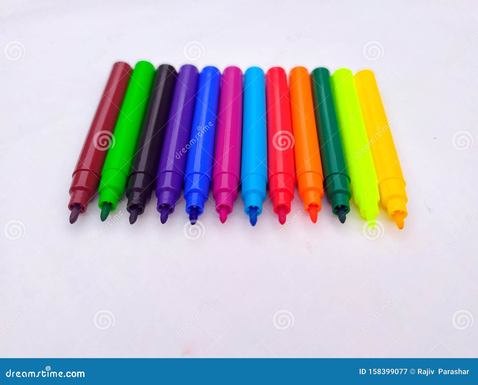 Multi Colored Marker Isolated on White Background Stock Image - Image ...