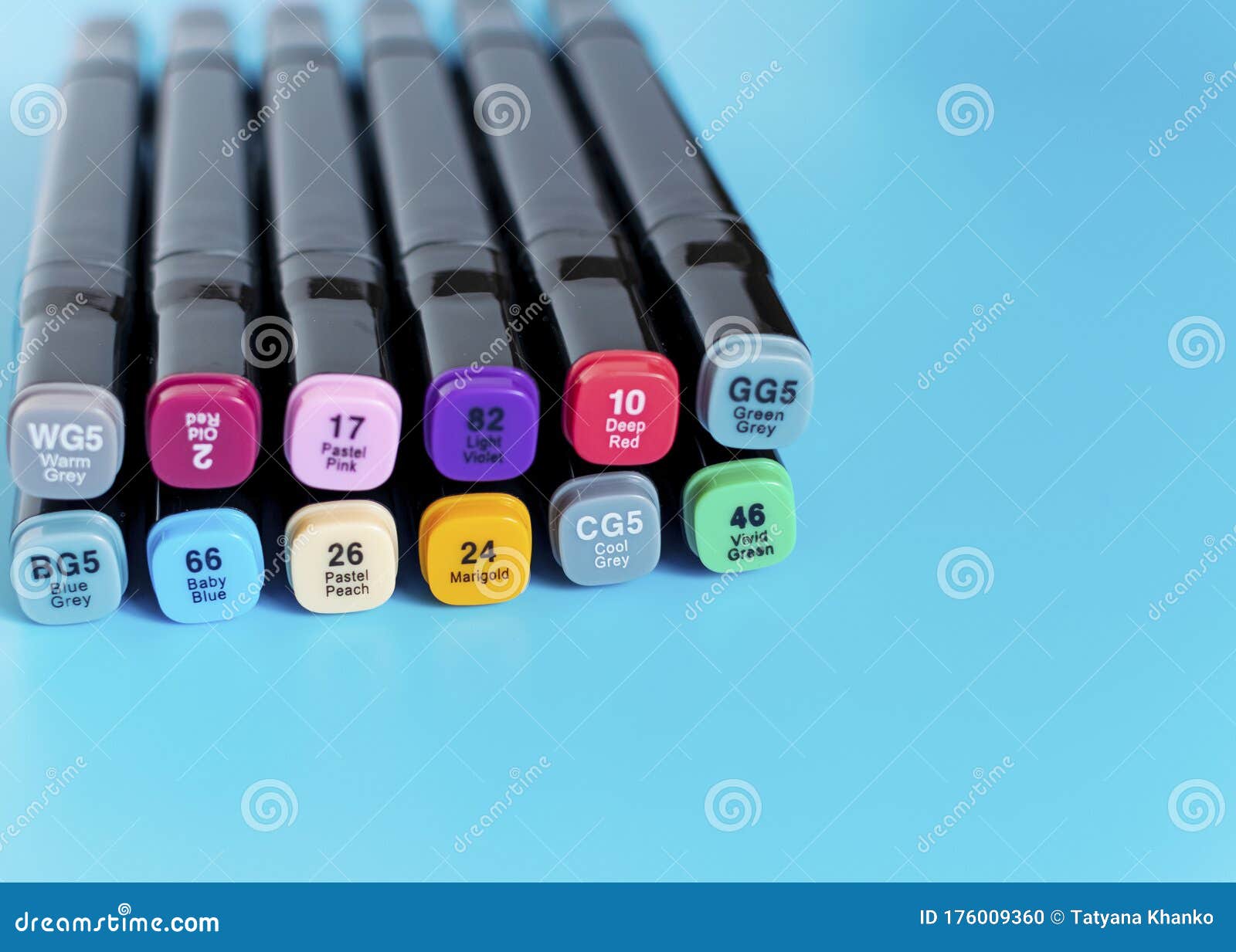 Multi-colored Markers on a Blue Background. Marker for Drawing and ...
