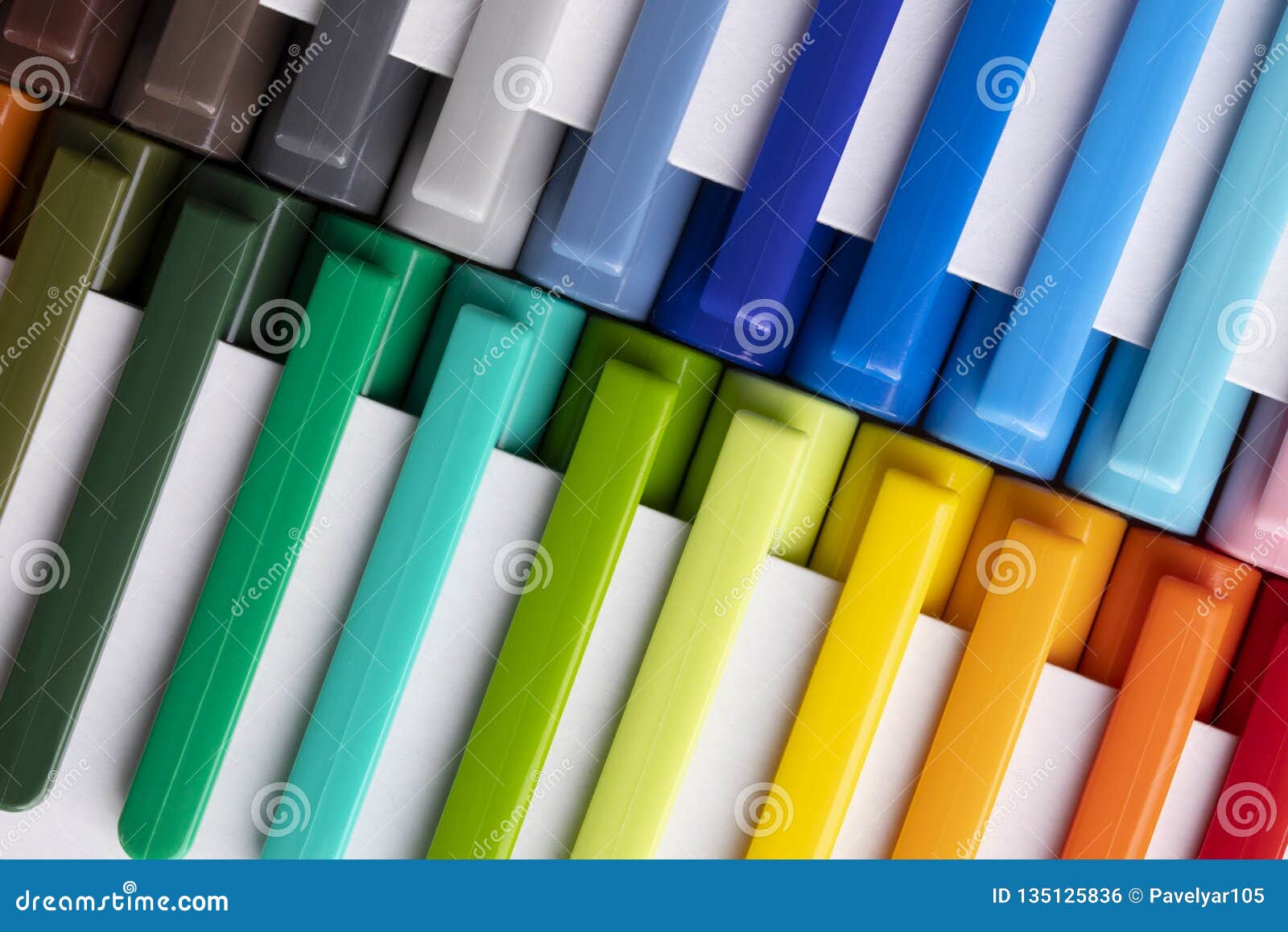 Multi-colored Markers in White Packaging Stock Photo - Image of drawing ...