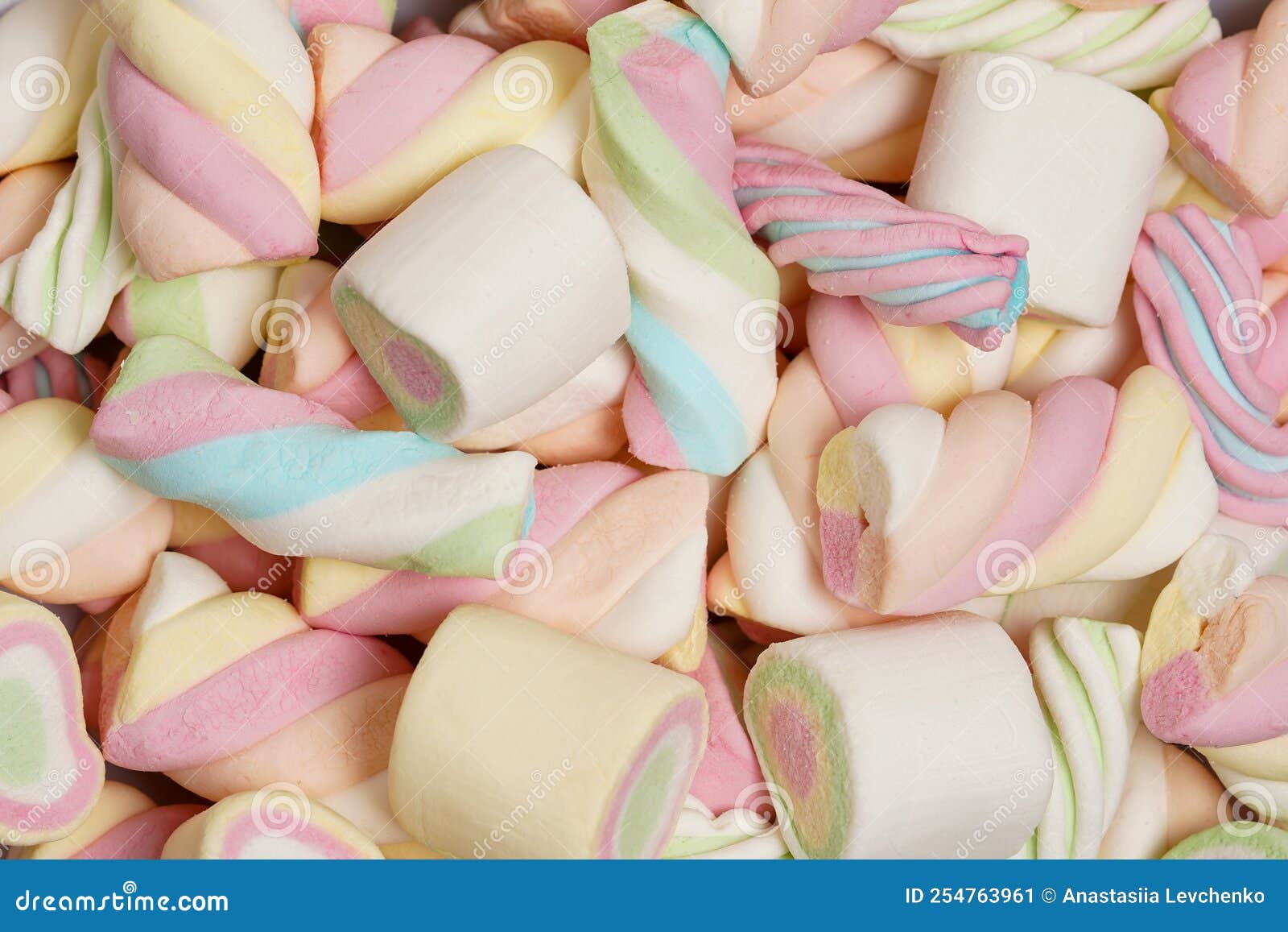 Multi-colored Marshmallows. Background or Texture of Colorful Blue and ...
