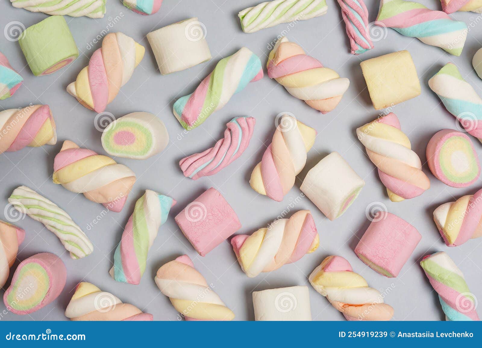 Multi-colored Marshmallows. Background or Texture of Colorful Blue and ...