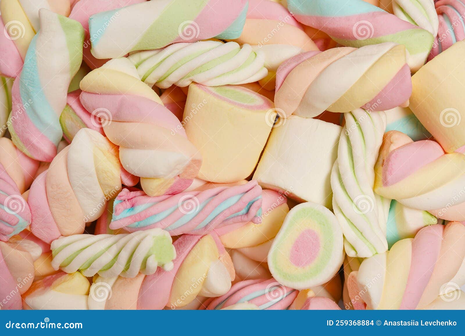 Multi-colored Marshmallows. Background or Texture of Colorful Blue and ...