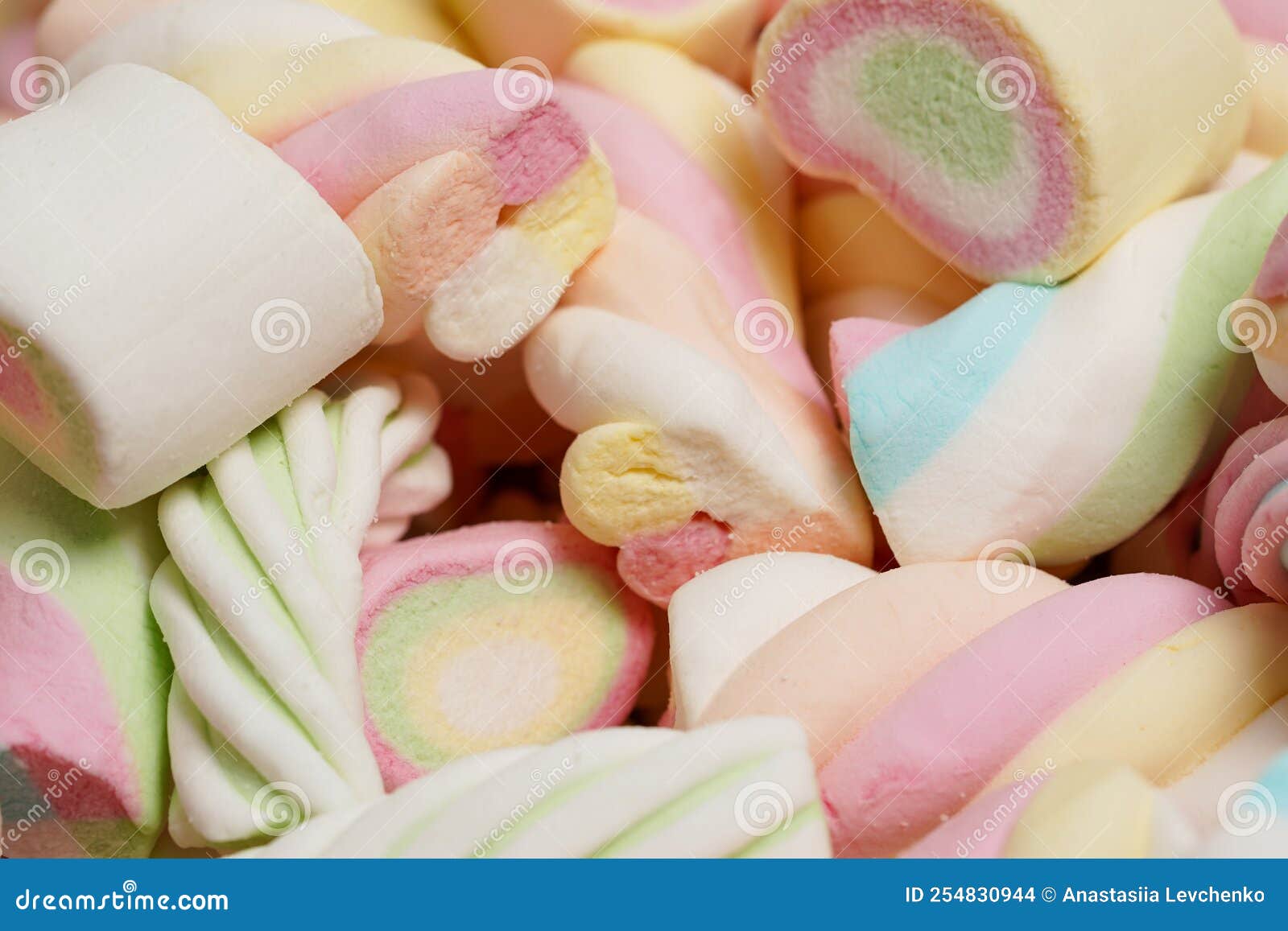 Multi-colored Marshmallows. Background or Texture of Colorful Blue and ...