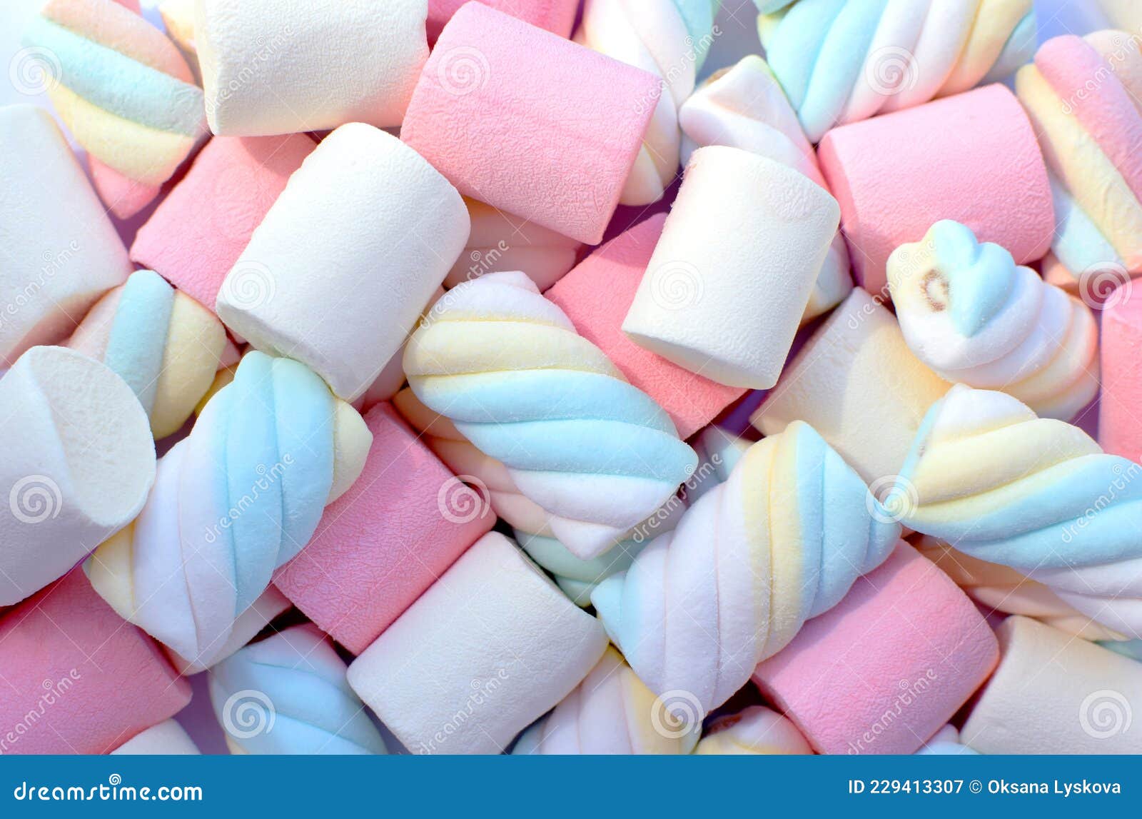 Multi-colored Marshmallows. Top View Stock Image - Image of colorful ...