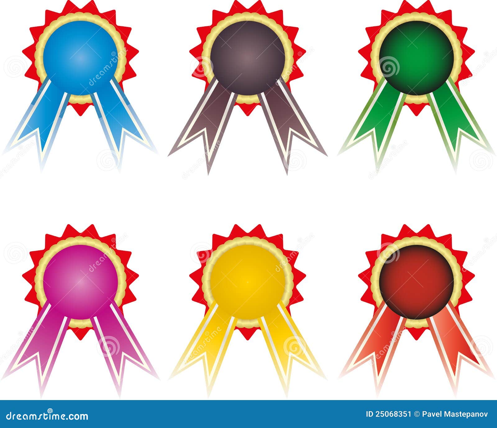 Multi-colored medal stock vector. Illustration of present - 25068351