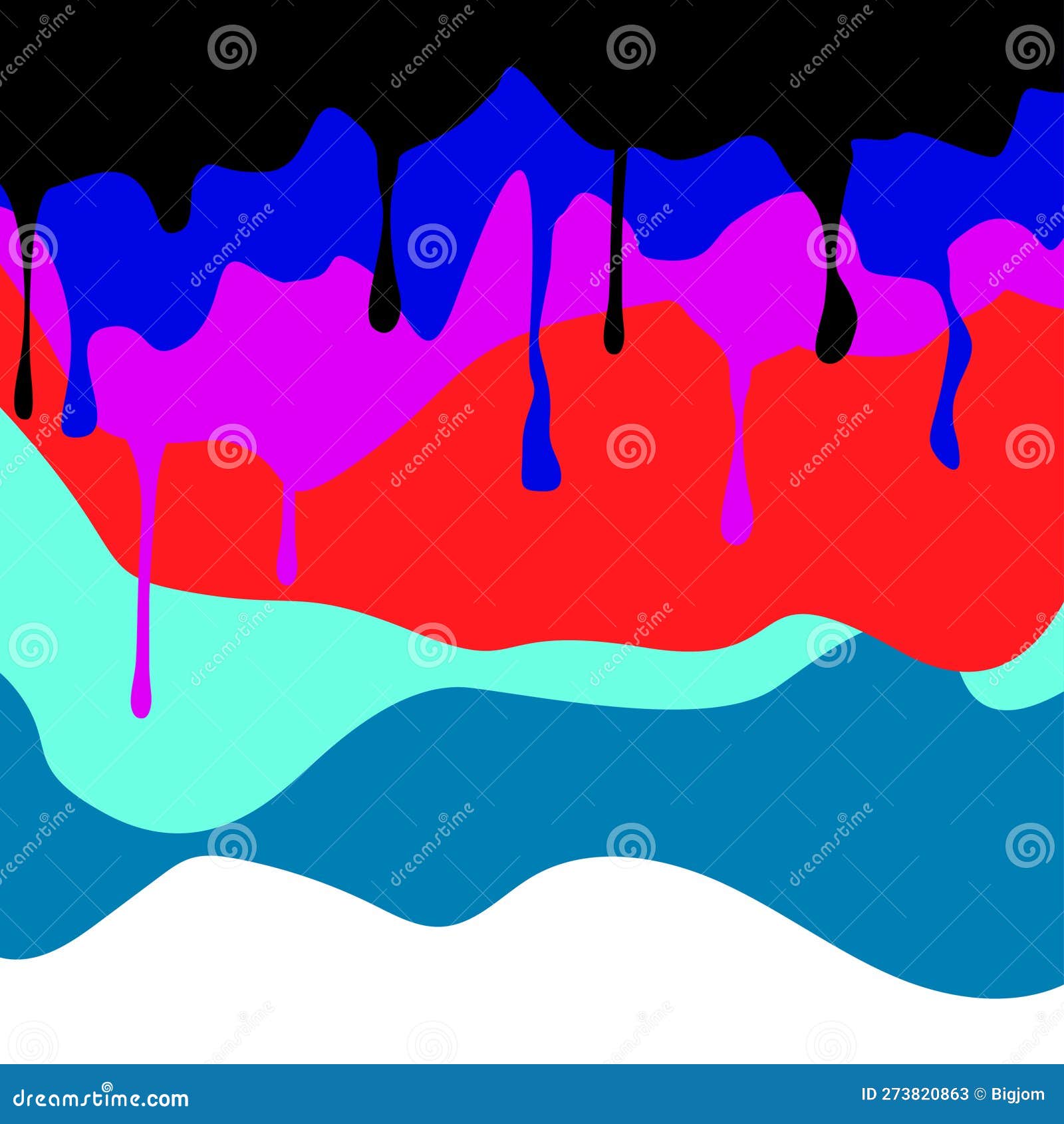 Multi-colored Melt Drips or Liquid Paint Drops Stock Vector ...