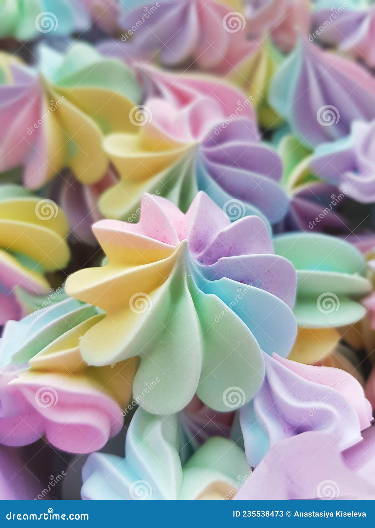 Multi-colored Meringue Colored Meringues are Many Different Sweet Stock ...