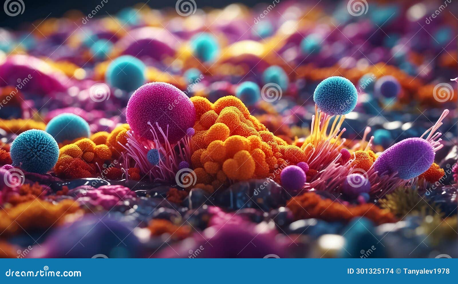 Multi-colored Microorganisms Microbe Infection Bacteria Bacterium ...
