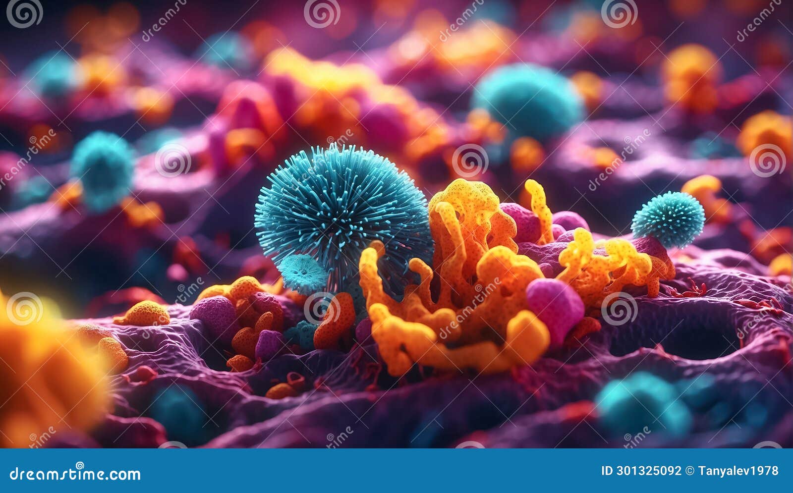 Multi-colored Microorganisms Microbe Infection Bacteria Microbiology ...