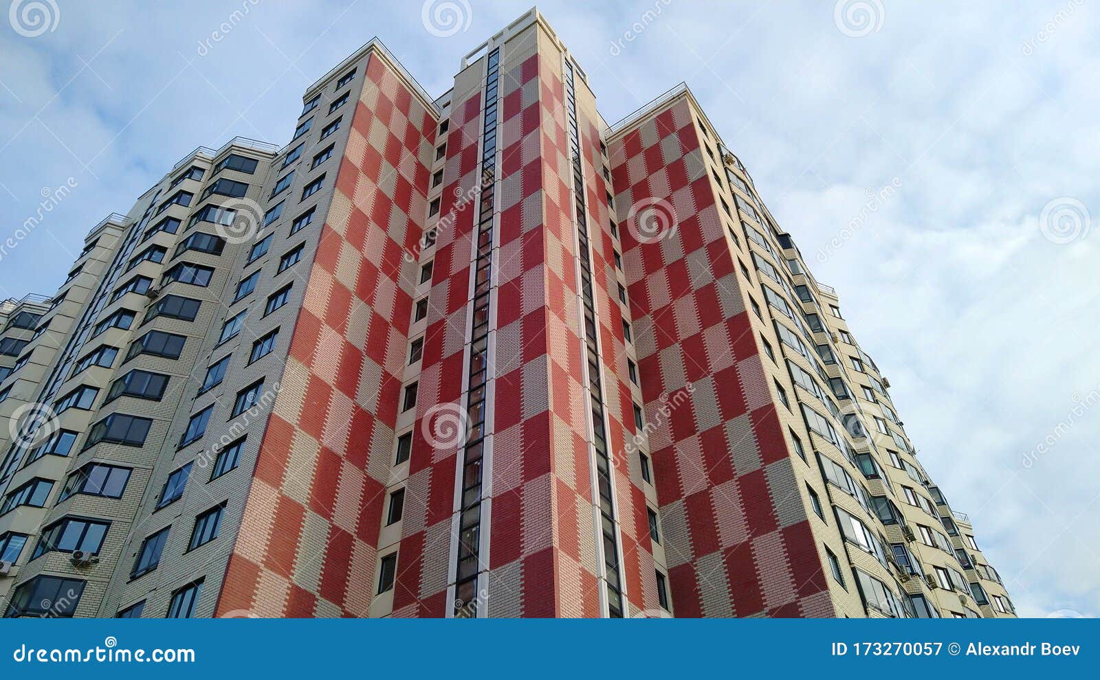 Multi-colored Modern Multi-storey Residential Building and Multi ...