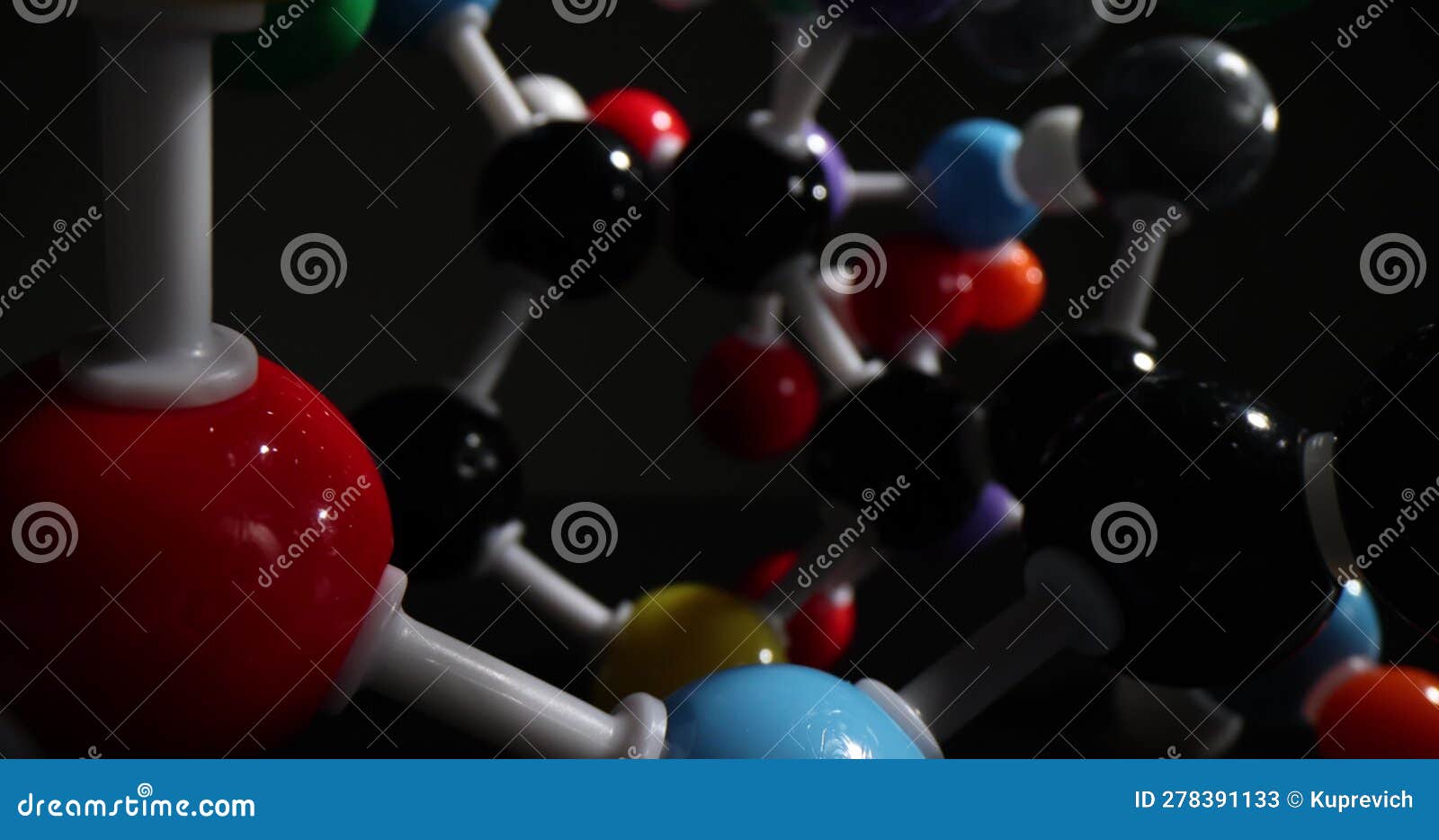 Multi-colored Molecular Connections on Black Background Stock Video ...