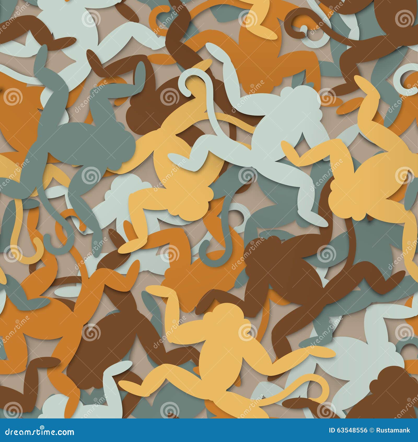 Multi-colored Monkeys Seamless Background Stock Vector - Illustration ...