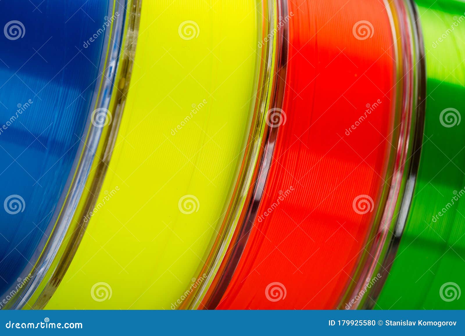Multi-colored Monofilament Line for Fishing Stock Photo - Image of ...