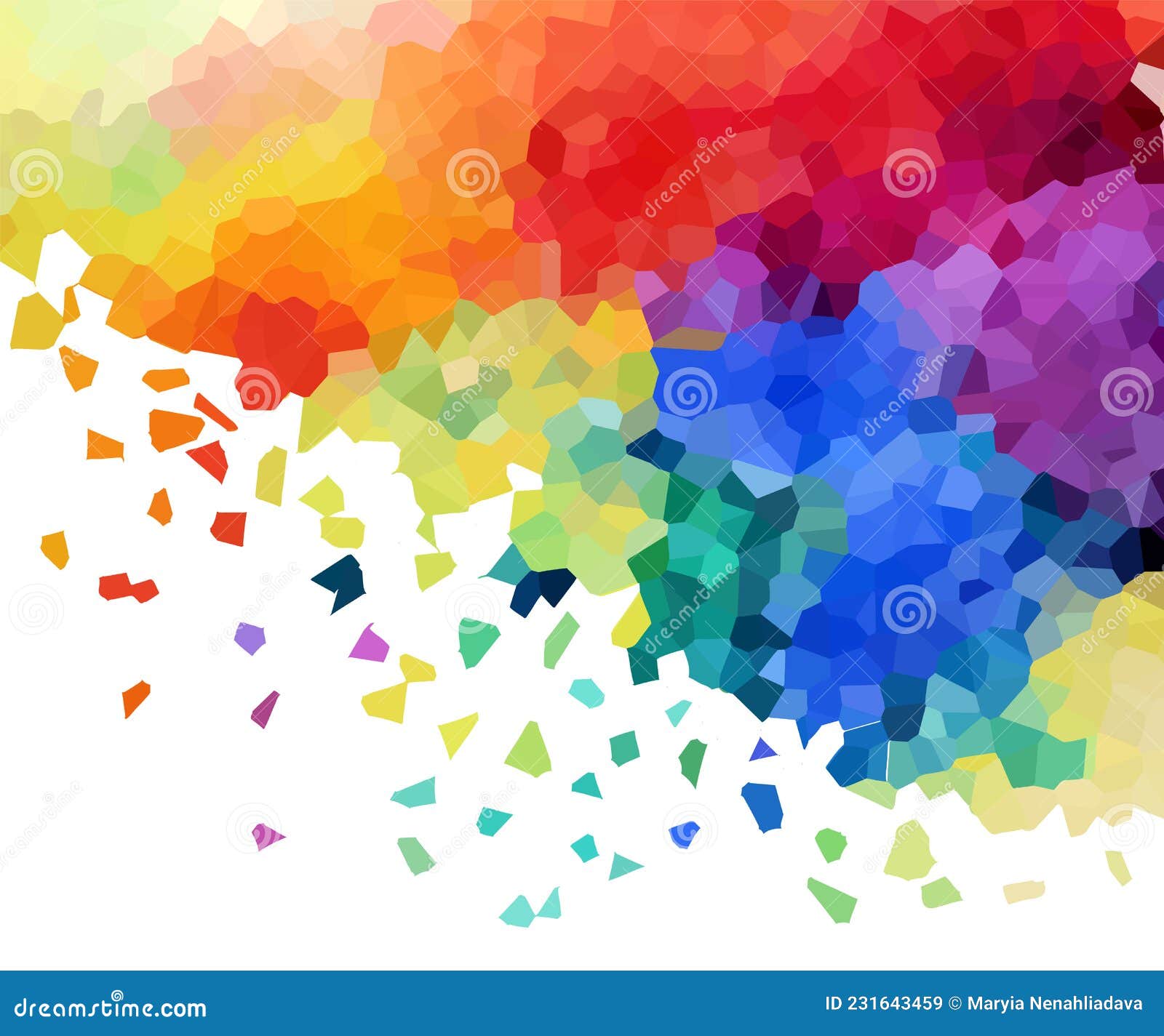 Multi-colored Mosaic. Rainbow Background. Flying Puzzle Pieces. Vector ...