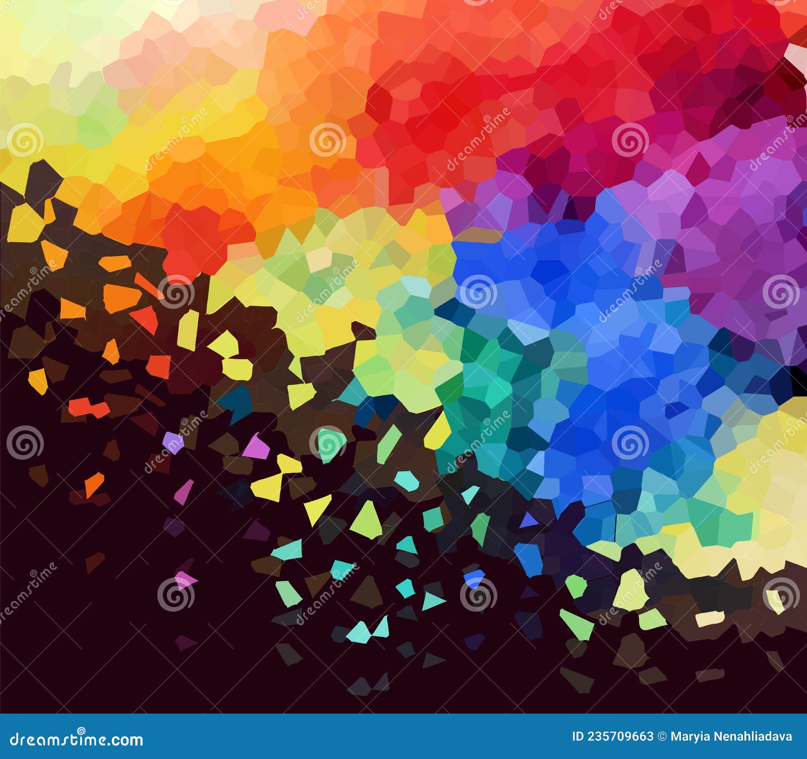 Multi-colored Mosaic. Rainbow Background. Flying Puzzle Pieces. Vector ...