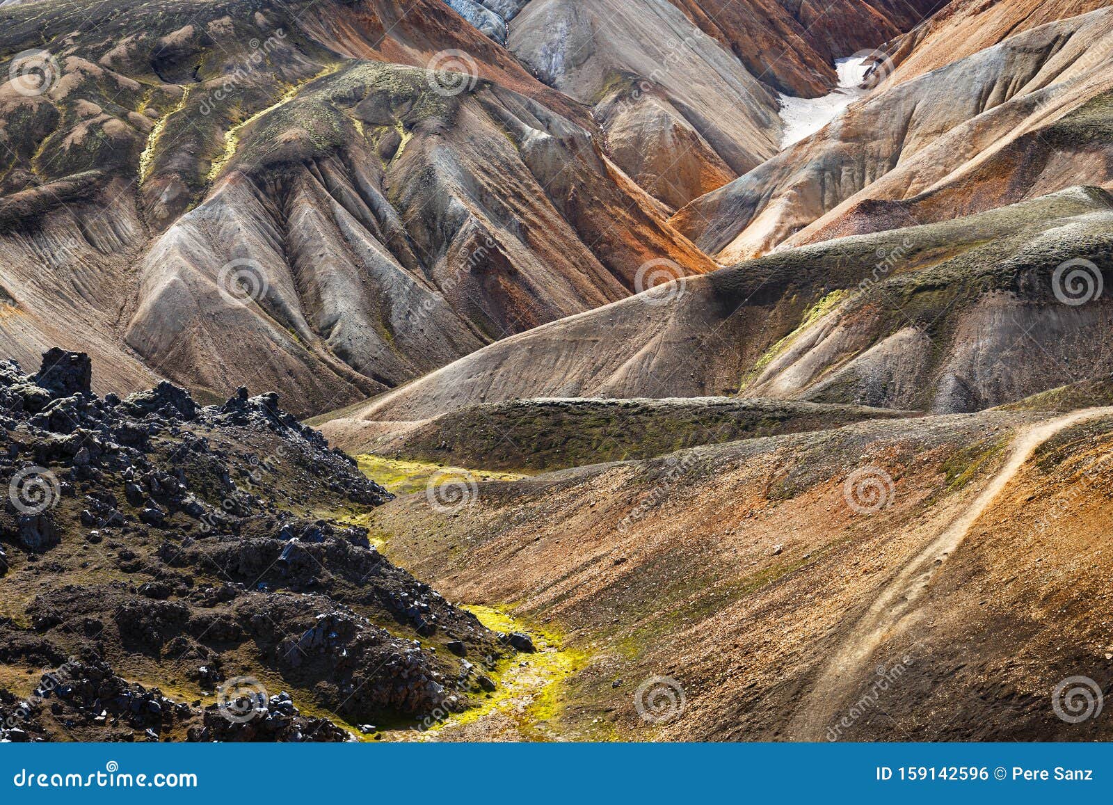 Multi-colored Mountains in Iceland Stock Photo - Image of colored ...