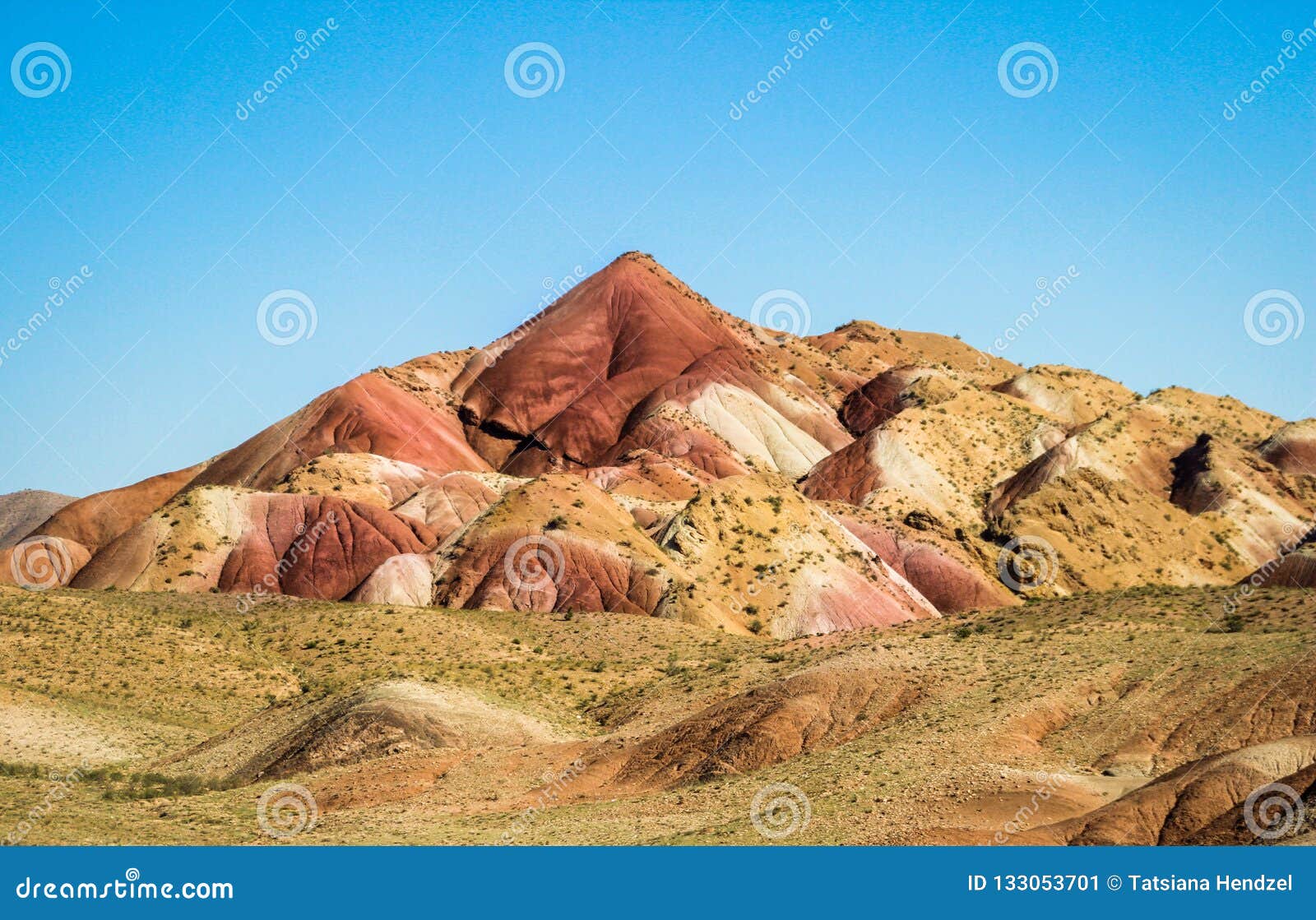 Multi-colored Mountains in the Vicinity of Tabriz. Stock Image - Image ...