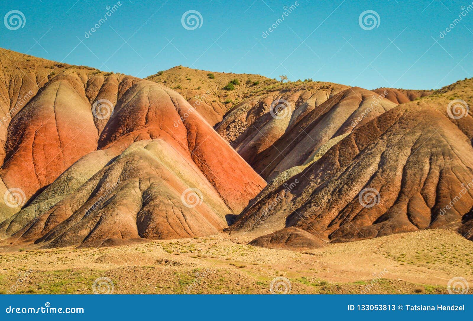 Multi-colored Mountains in the Vicinity of Tabriz. Stock Image - Image ...