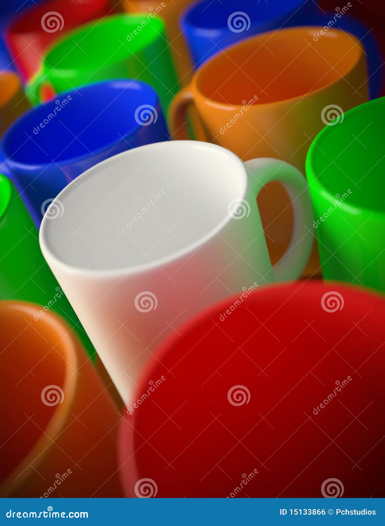 Multi colored mugs stock illustration. Illustration of multi - 15133866