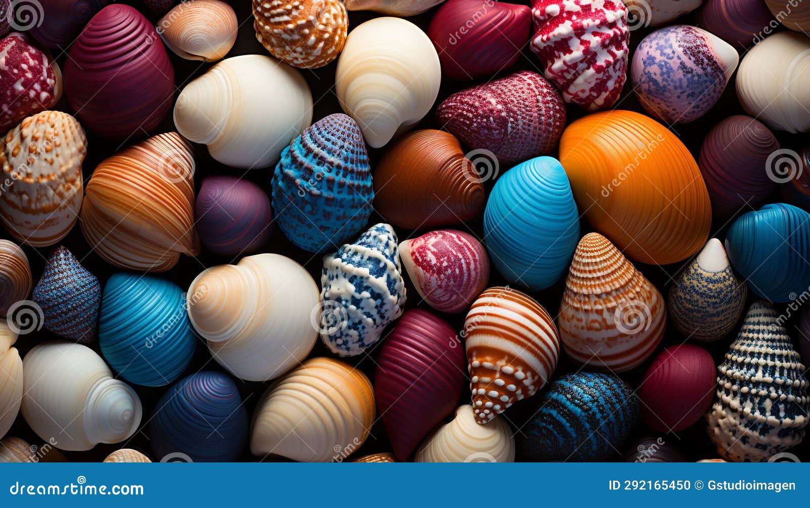 Multi Colored Nature Collection Close Up of Animal Shells in Varied ...