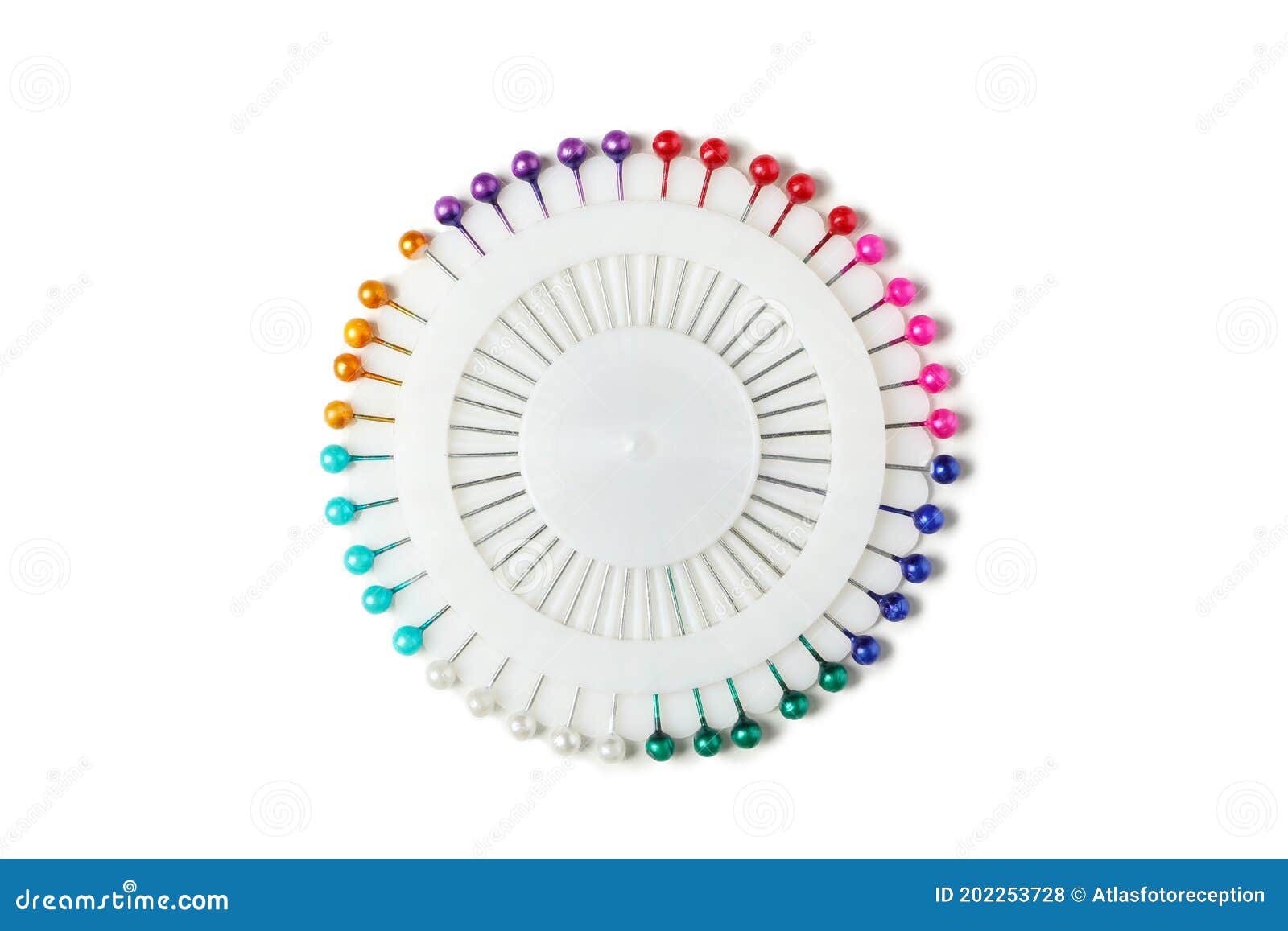Multi Colored Needles Isolated on White Background Stock Photo - Image ...