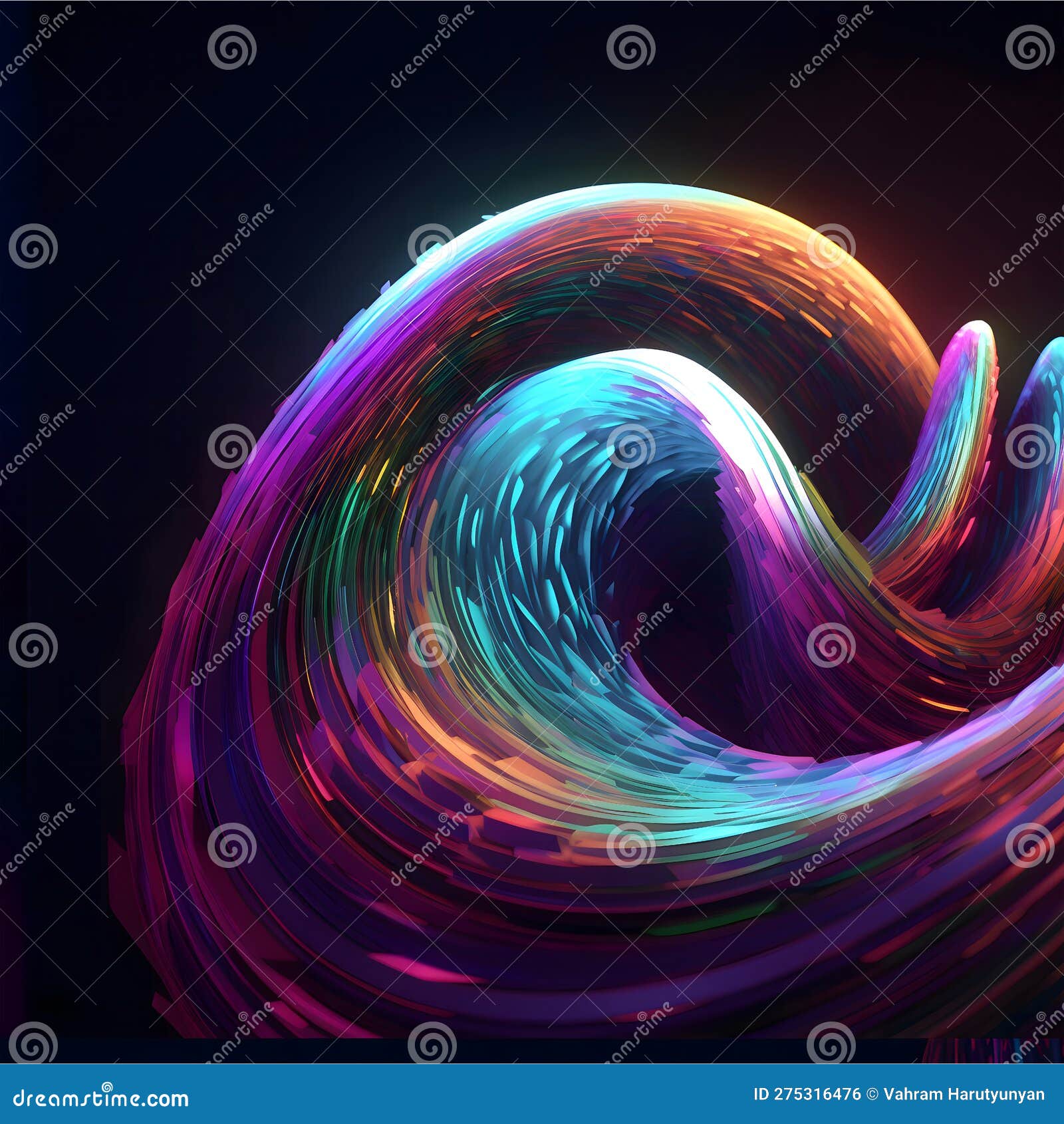 Multi-colored Neon Lights on Black Background Stock Illustration ...