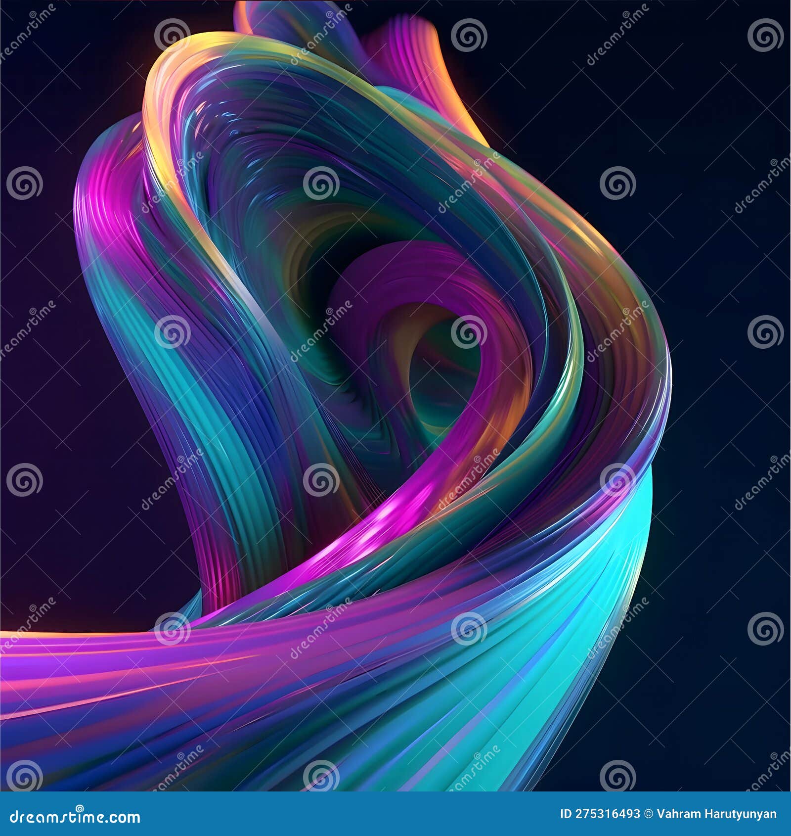 Multi-colored Neon Lights on Black Background Stock Illustration ...