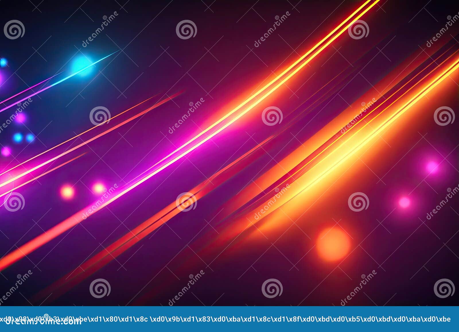Multi-colored Neon Lights on a Dark Background, Reflection of Neon ...