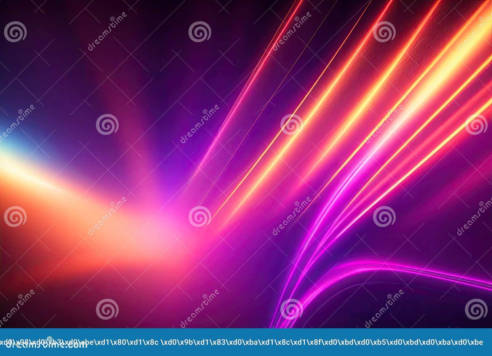 Multi-colored Neon Lights on a Dark Background, Reflection of Neon ...