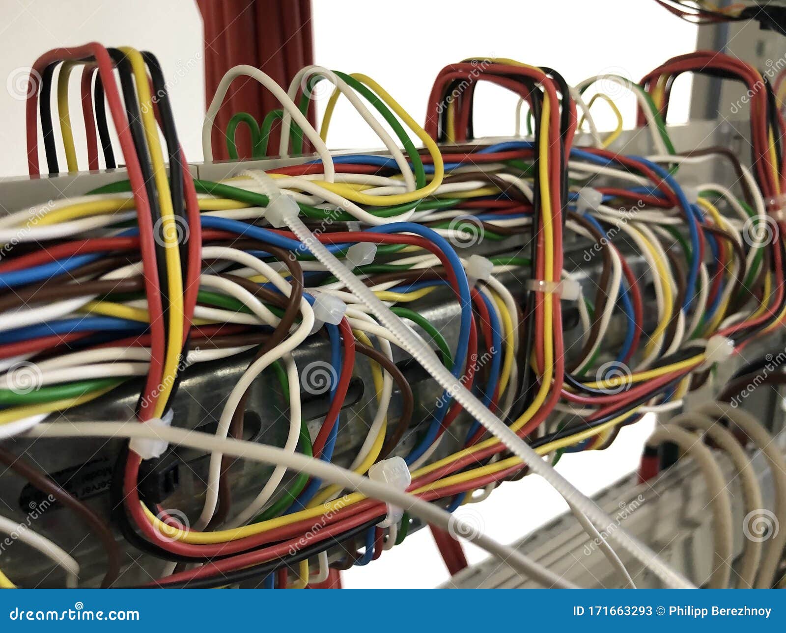 Multi Colored Network Cables Connected To Data Center Server Stock ...