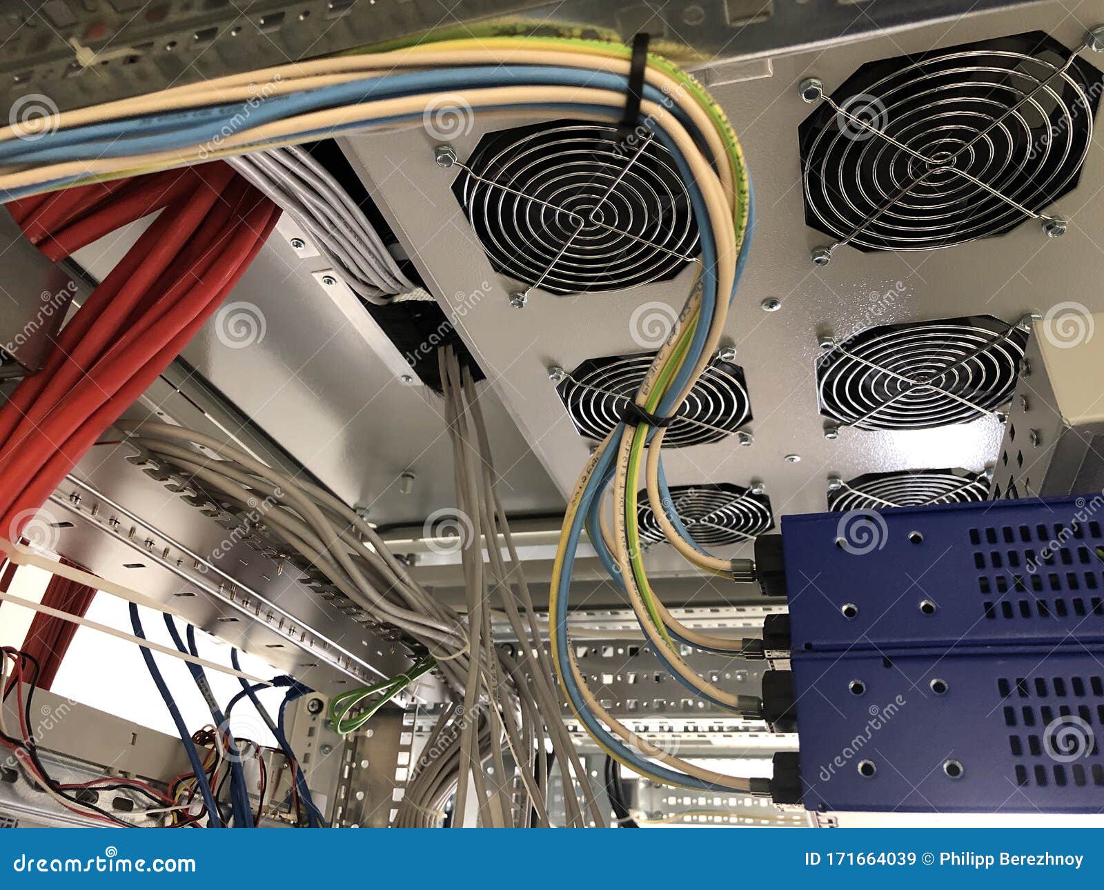 Multi Colored Network Cables Connected To Data Center Server Stock ...