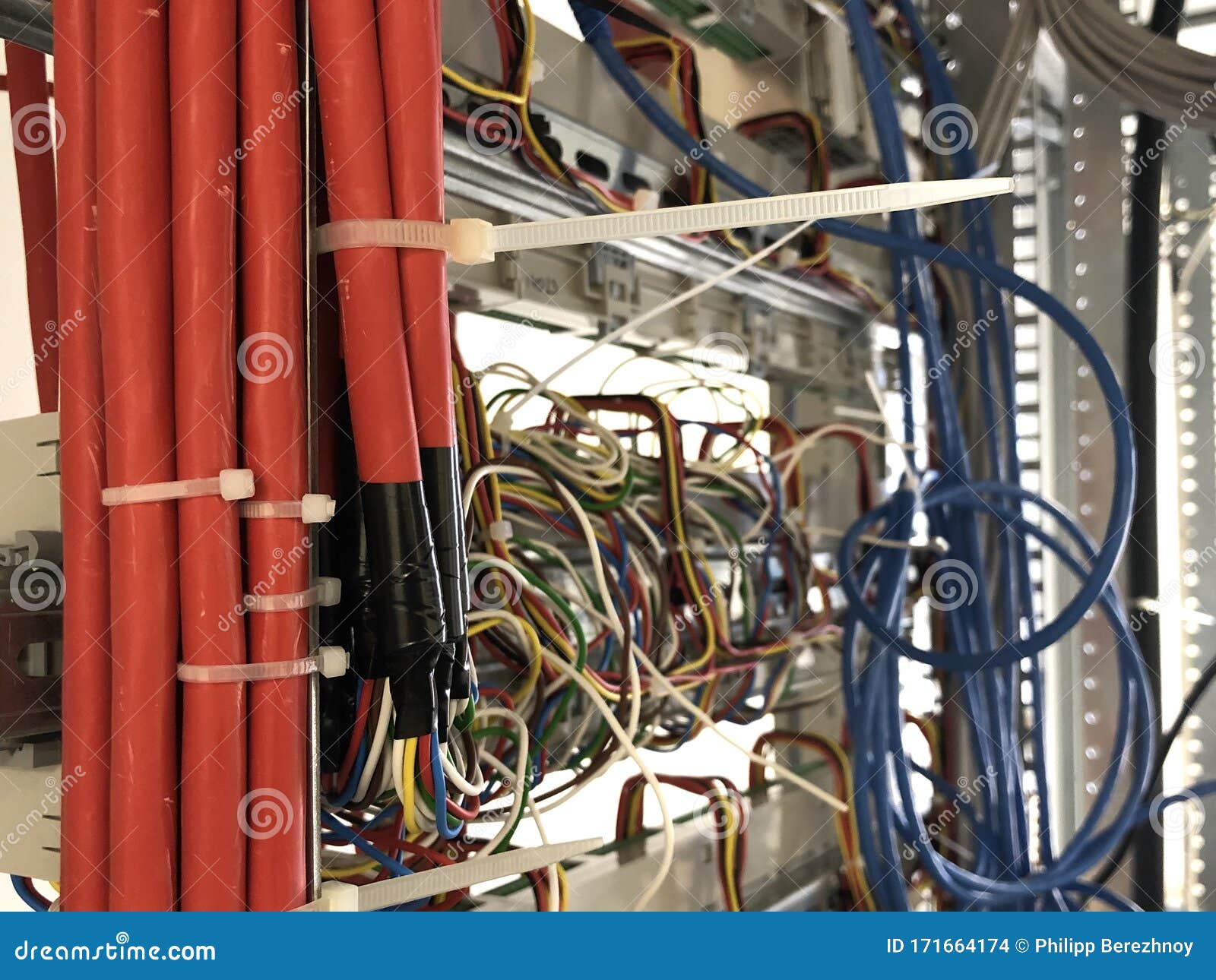 Multi Colored Network Cables Connected To Data Center Server Stock ...