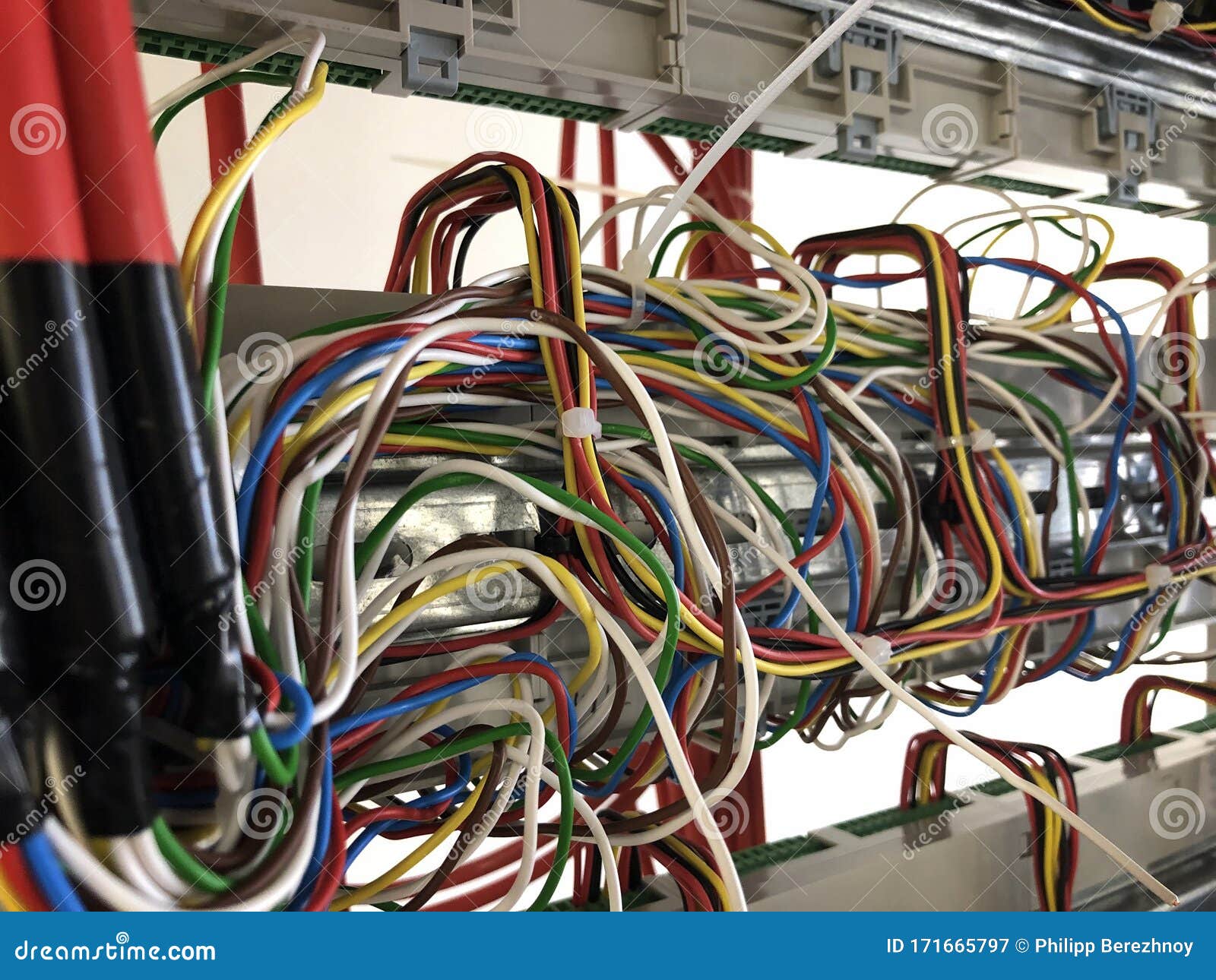 Multi Colored Network Cables Connected To Data Center Server Stock ...