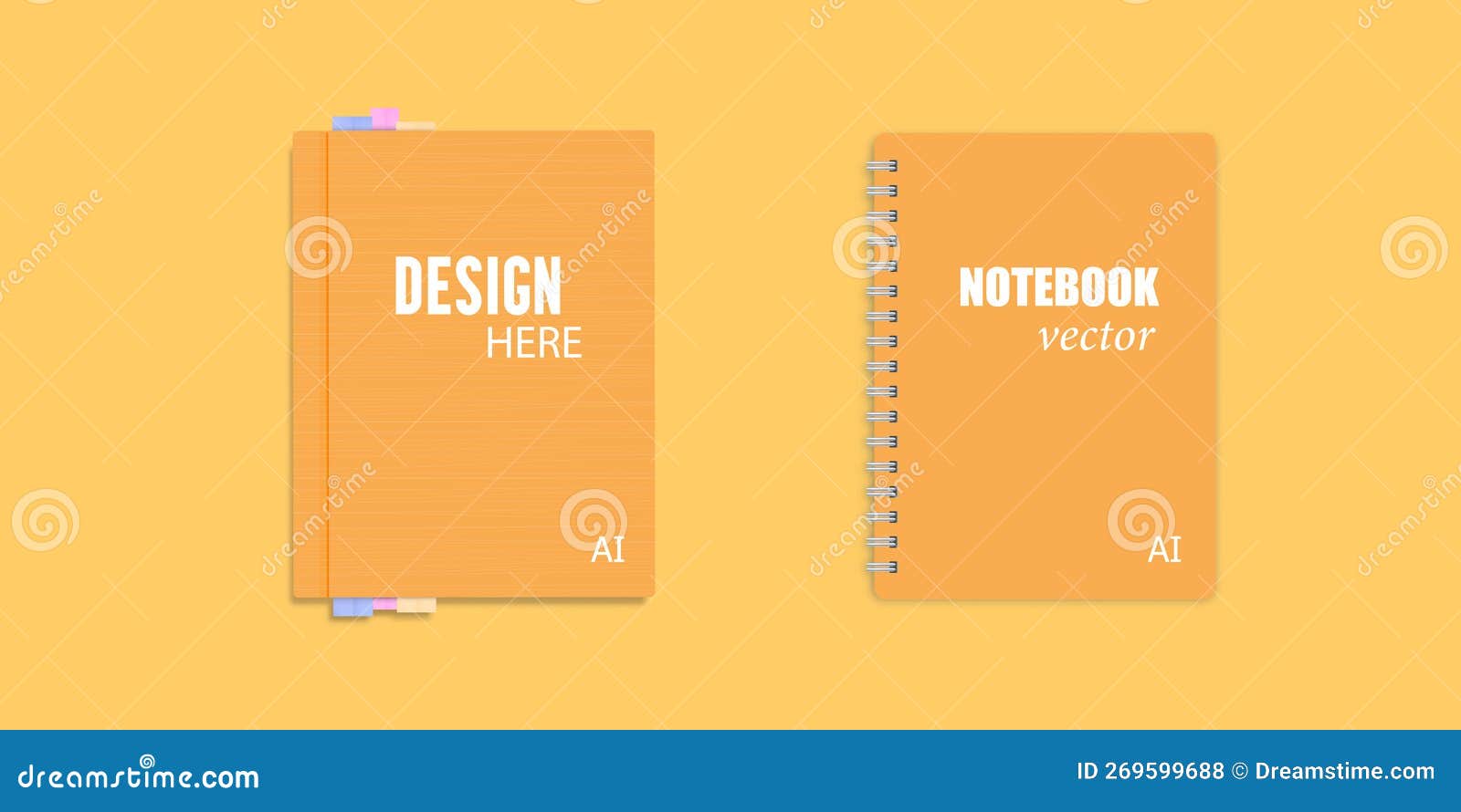 Multi-colored Notebooks .Template for Text.Paper Mocap for Inscription ...