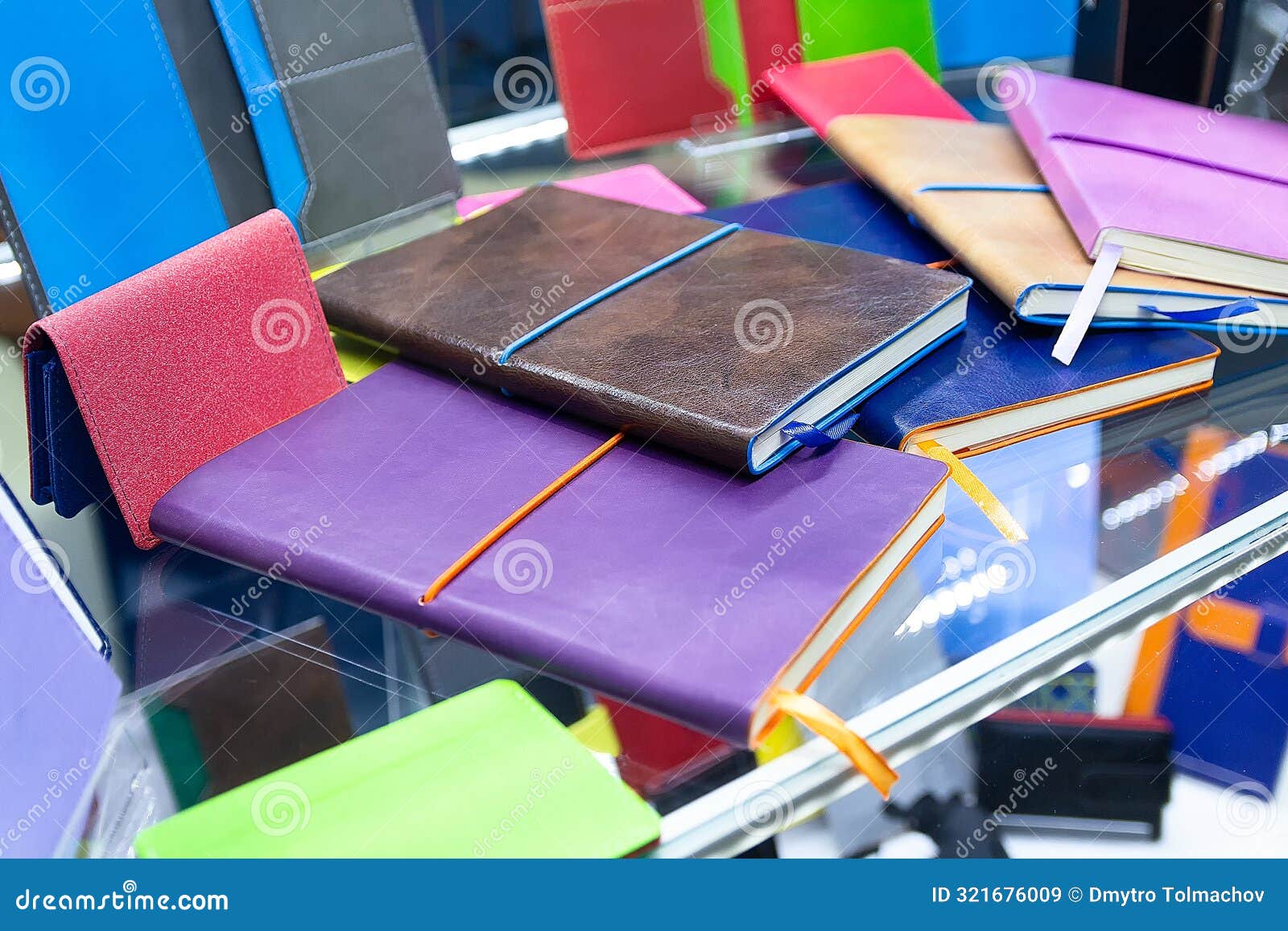 Multi-colored Notepads on a Counter in a Supermarket Stock Image ...