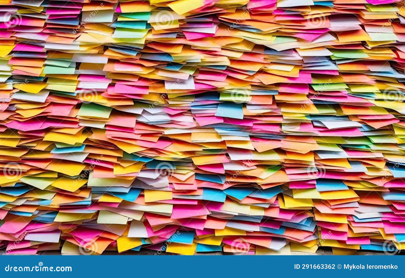 Multi-colored Notes, Stickers Stacked on Top of Each Other in the Form ...