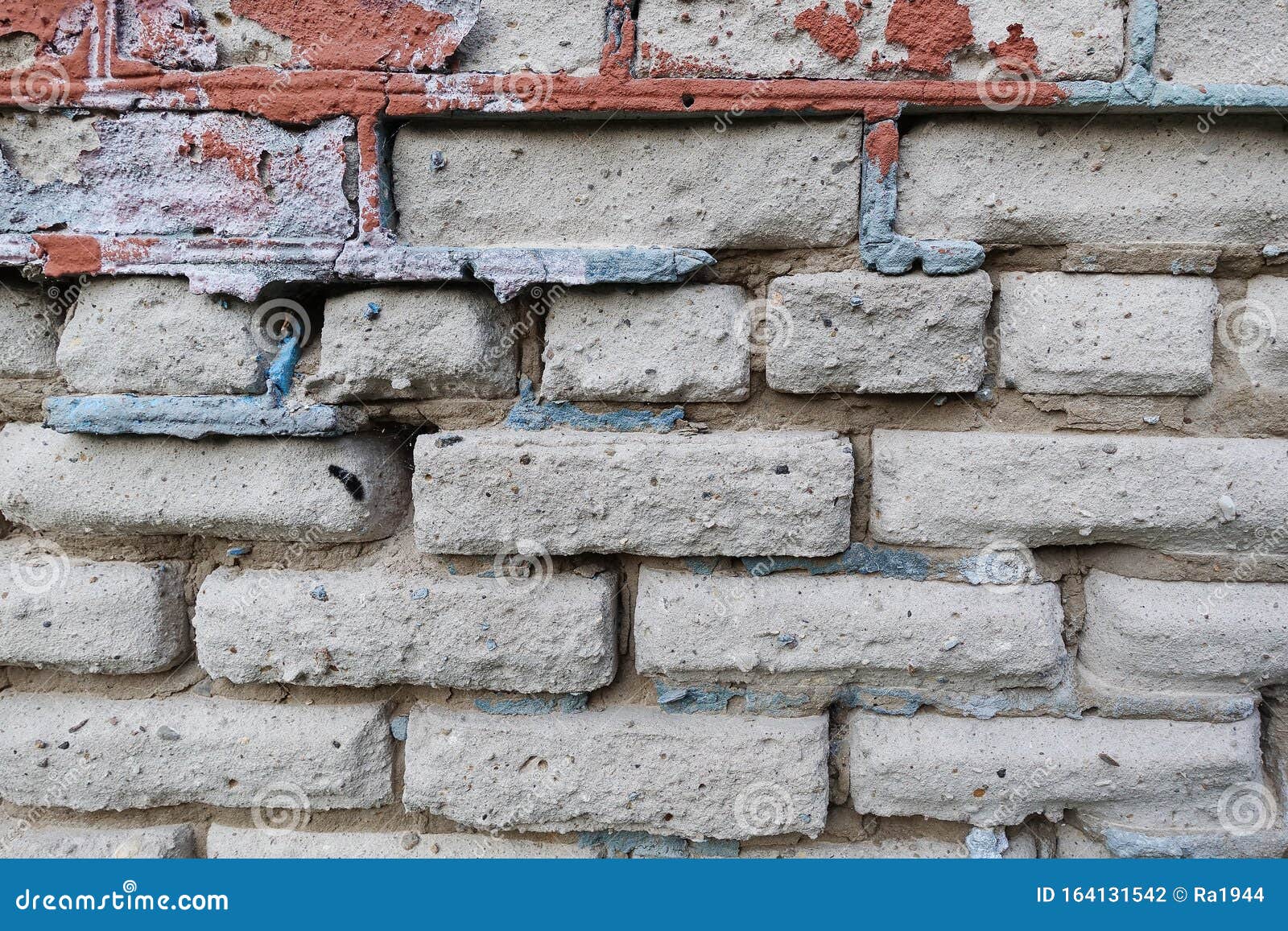 Multi-colored Old Brick Walls of Crumbling Bricks Stock Photo - Image ...