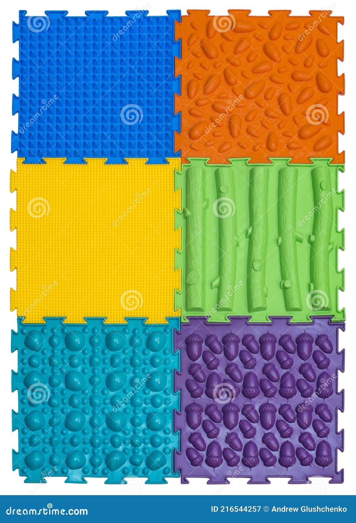 Multi-colored Orthopedic Mat on a White Background, Isolated Stock ...