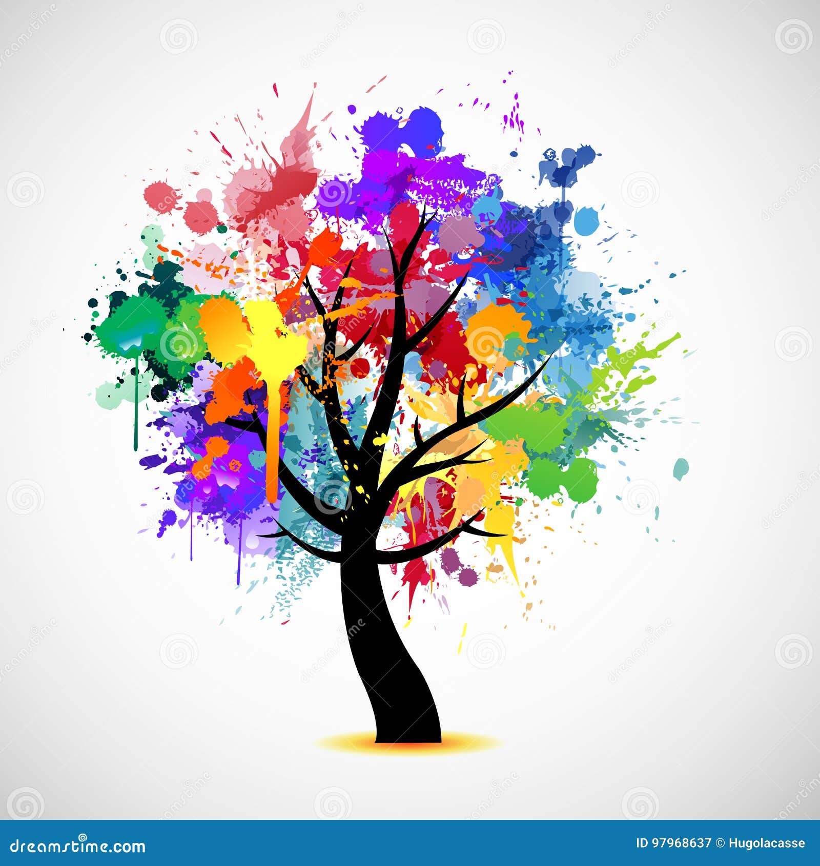 Multi Colored Paint Splat Abstract Tree Stock Vector - Illustration of ...
