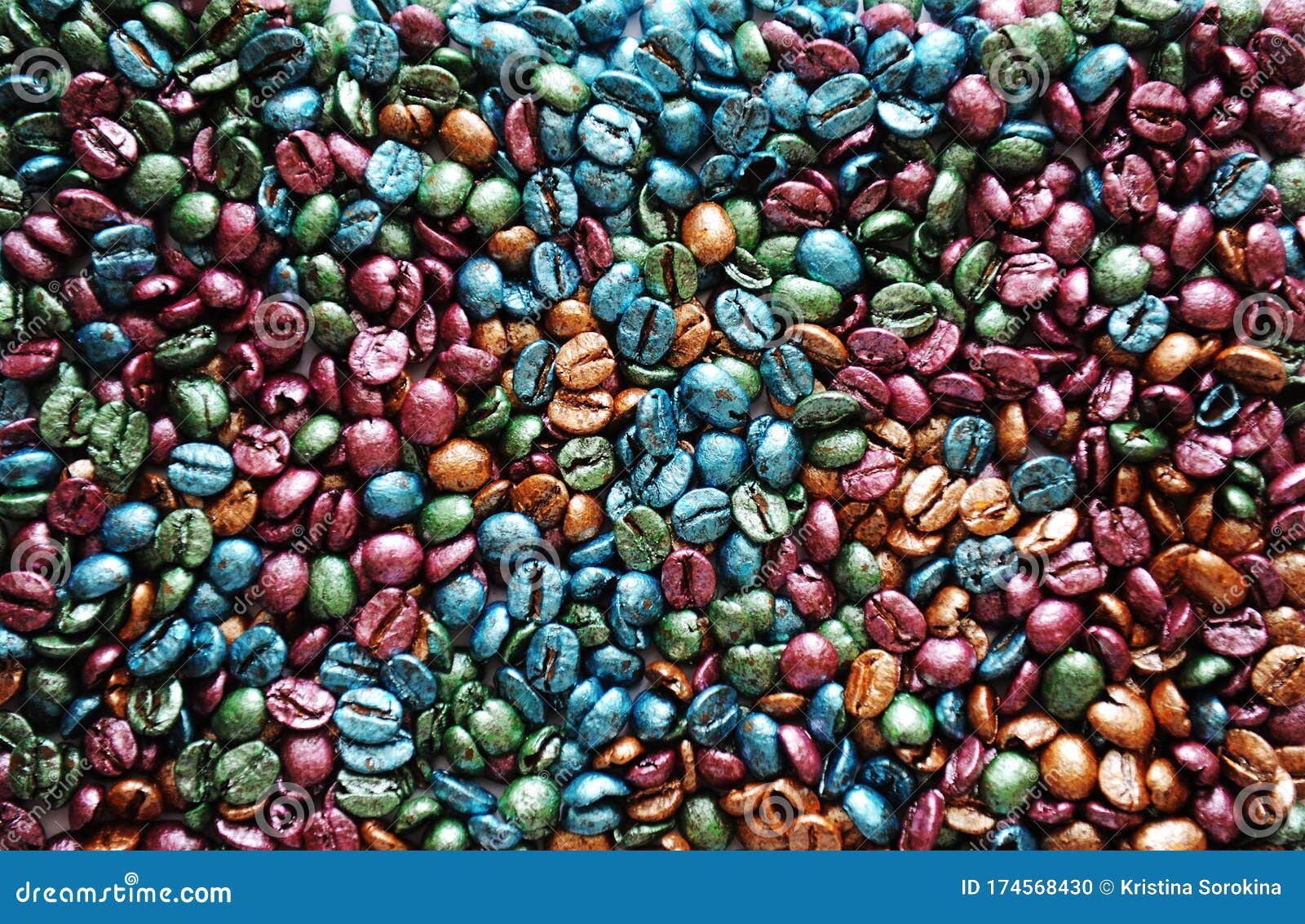 Multi-colored Painted Pearl Coffee Beans Texture Background Stock Photo ...