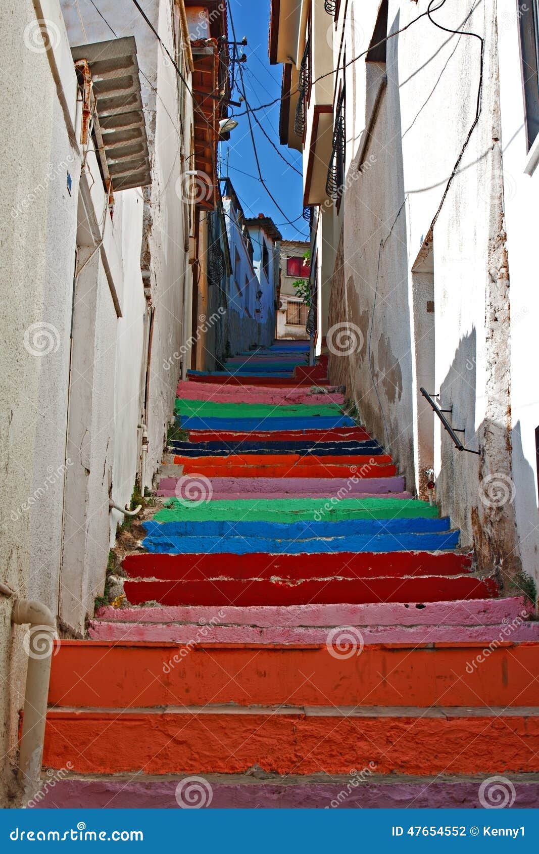 Multi Colored Painted Steps Stock Photo - Image of rainbow, residential ...