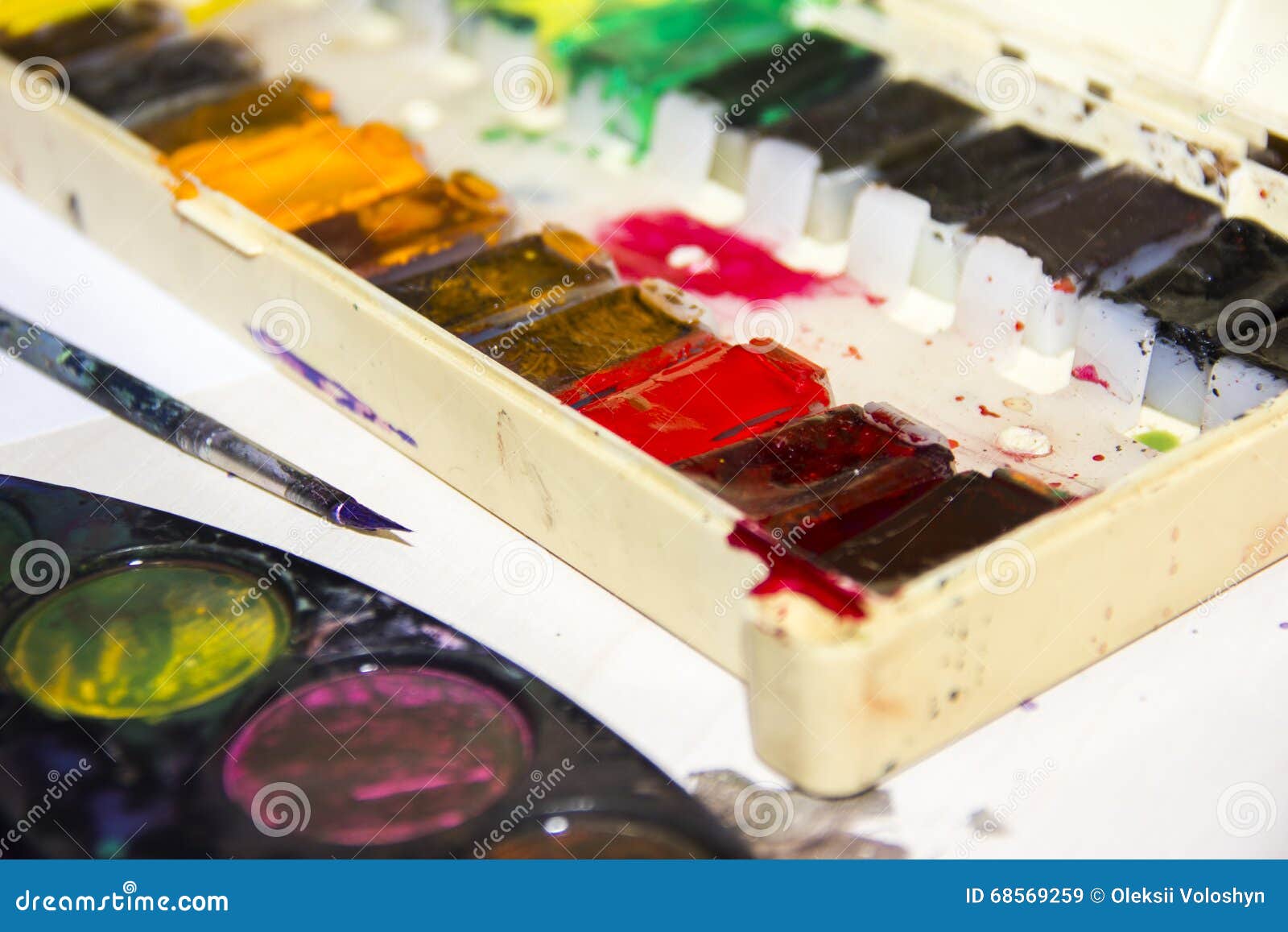 With Multi-colored Palette of Colors Stock Image - Image of palette ...